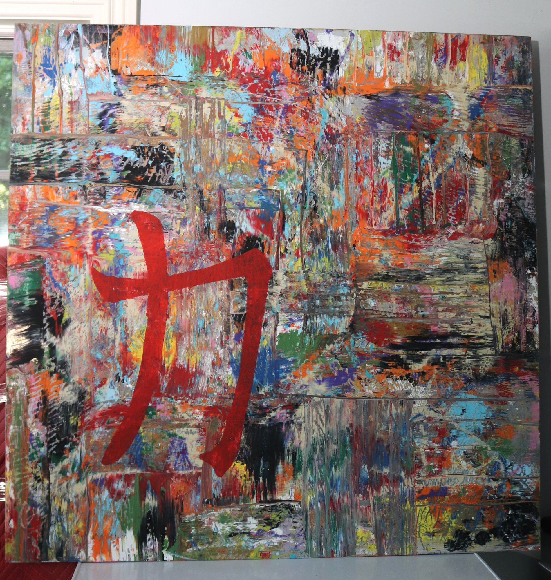 Modern Art Painting On Wood Signed Larry Silver 2014 #36731 ...