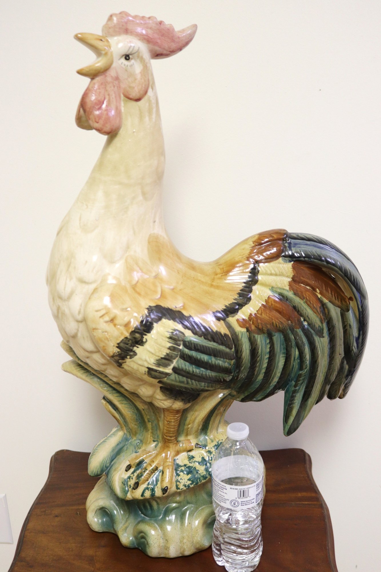 Large Italian Style Ceramic Rooster Decor Approx. 16 X 26 Inches #54504 ...