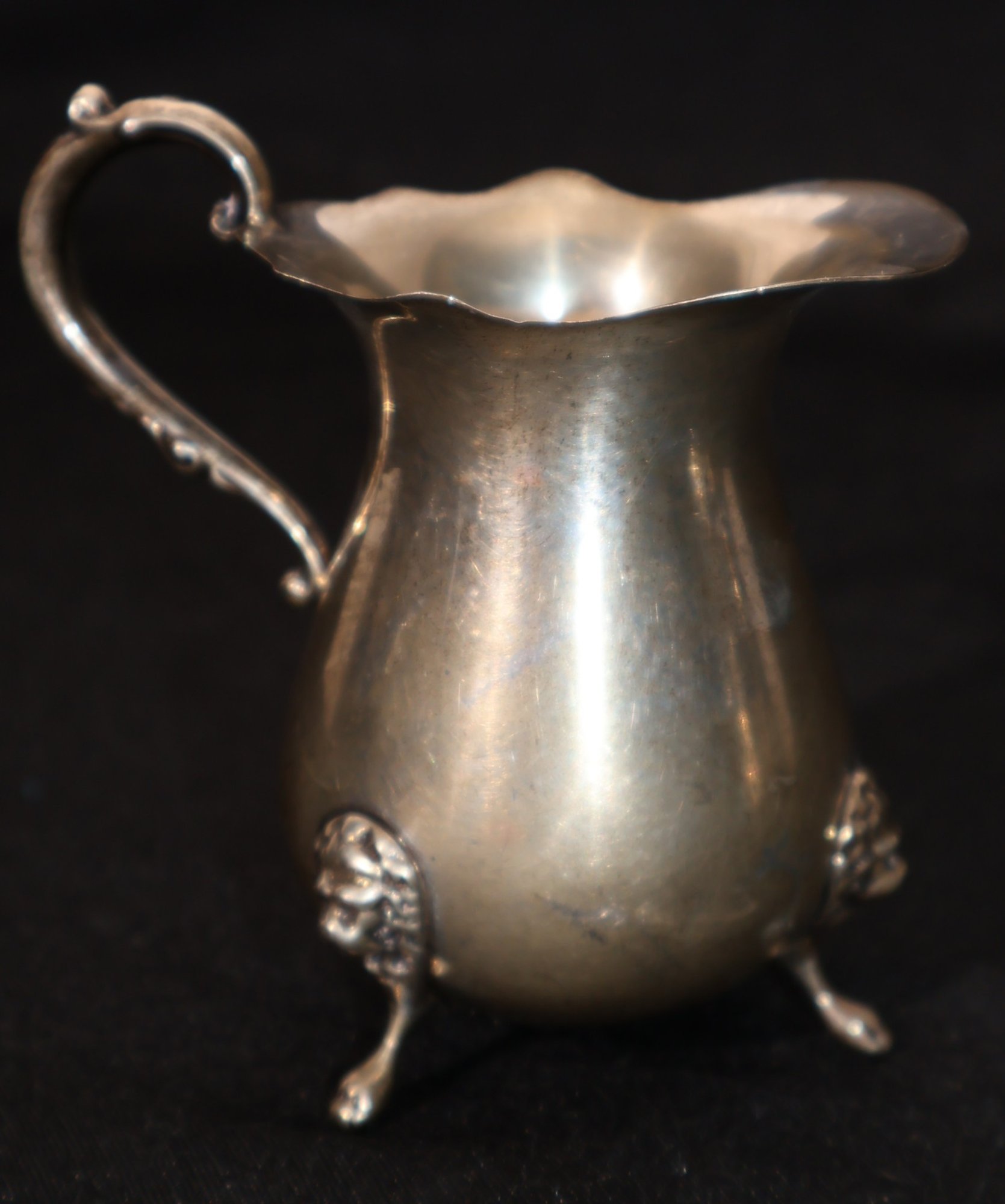 Sterling Silver Footed, Handled Creamer & Sugar Bowl W/ Lion Head ...