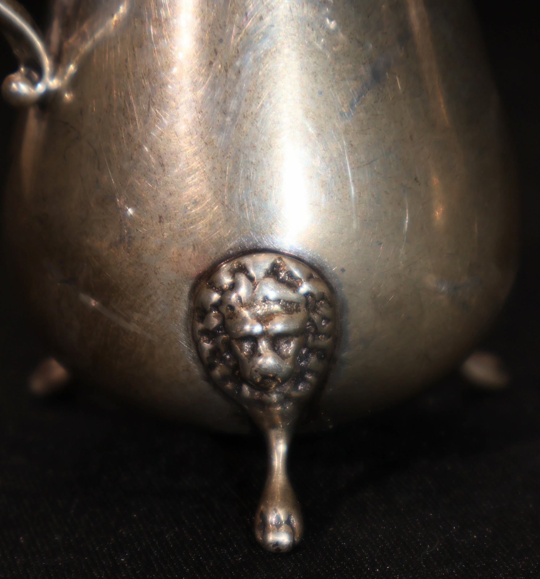Sterling Silver Footed, Handled Creamer & Sugar Bowl W/ Lion Head ...