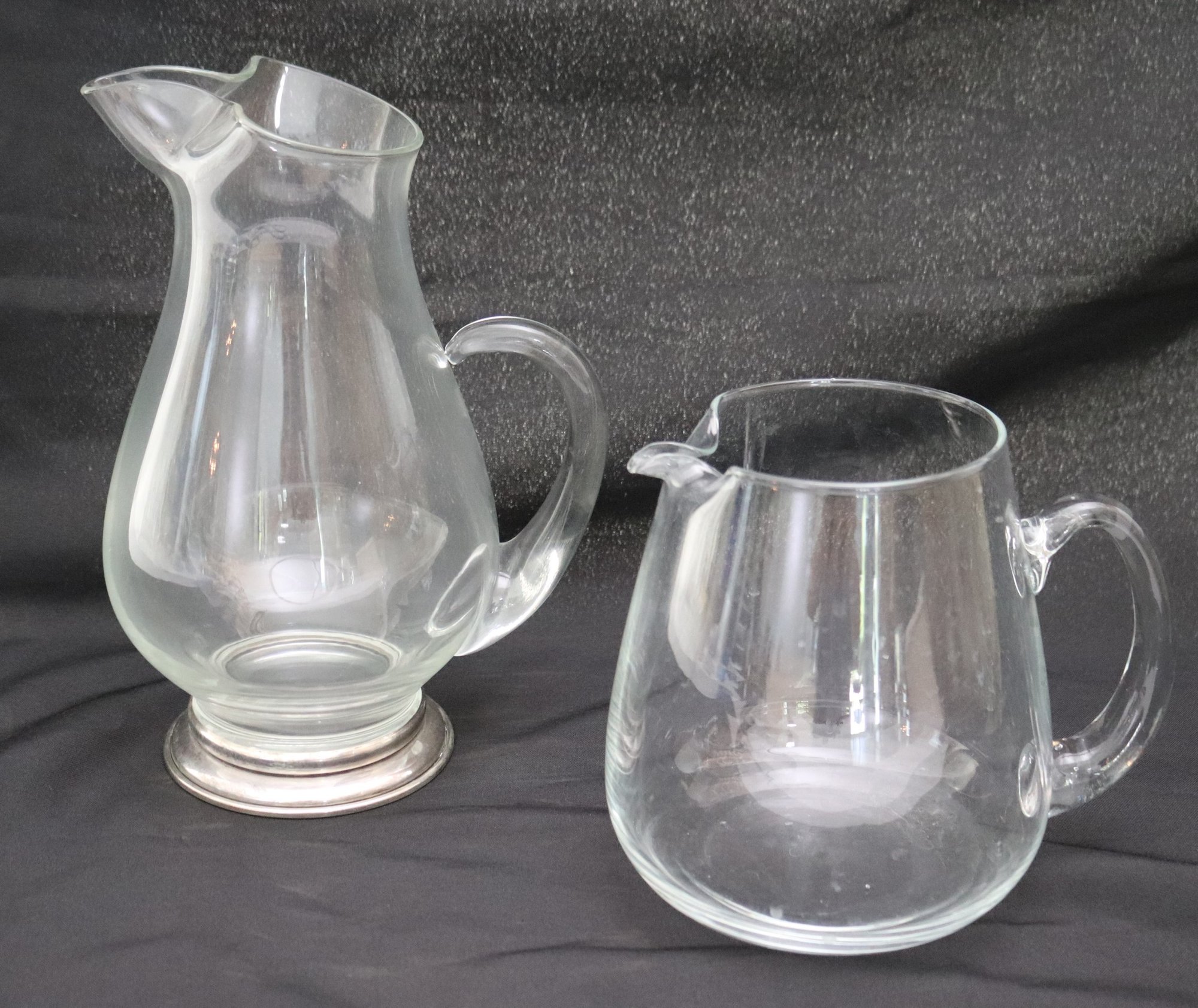 Modern Water, Pitcher With Sterling Silver Base And Another Pitcher ...
