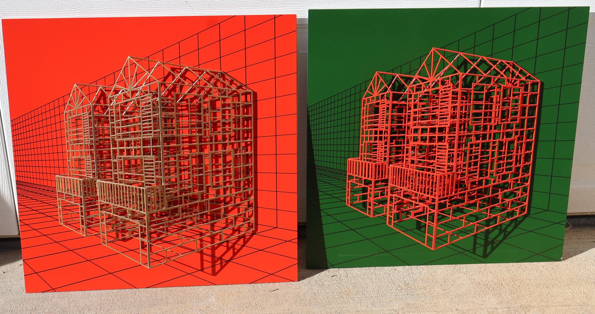 Pair Of Kim ByungJoo Ambiguous Wall II Three Dimensional Sculptural ...