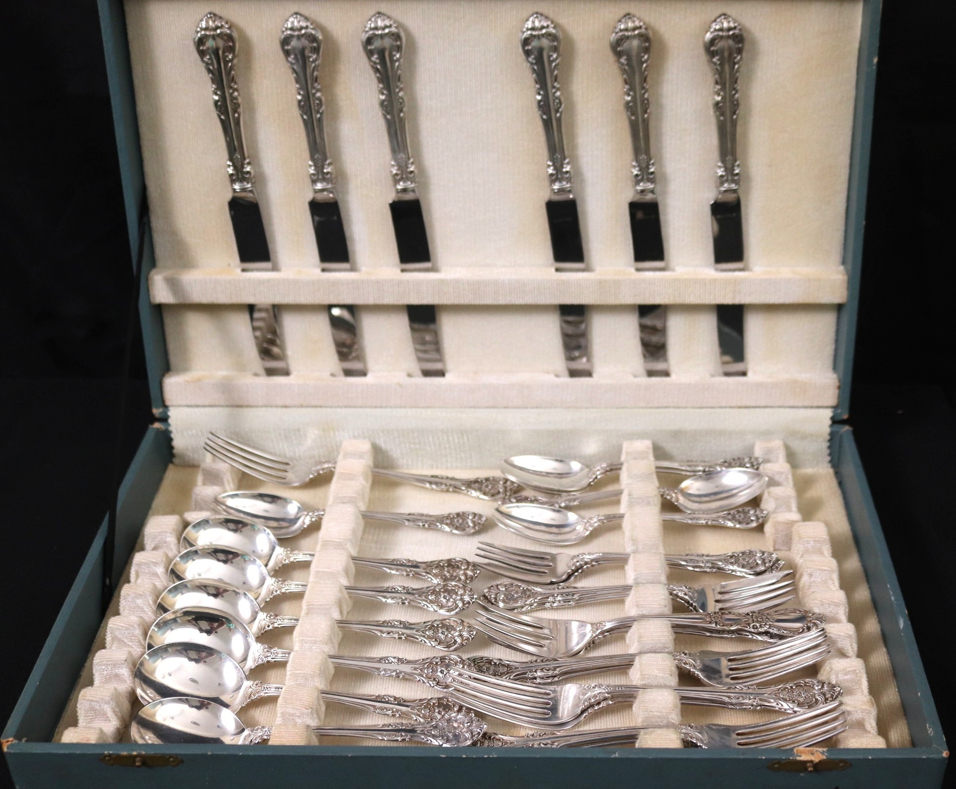 Sterling Silver Gorham King Edward Pattern Flatware Set- Service For 6 ...