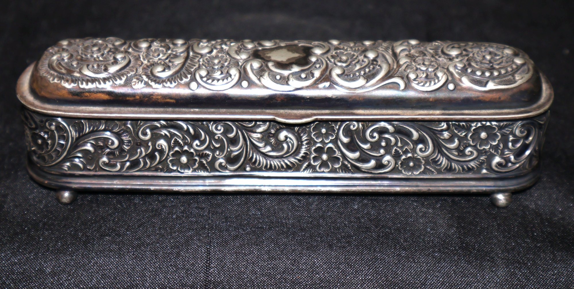 Antique Wilcox Silverplate Victorian Repouss Coffin Jewelry Box #70217 ...