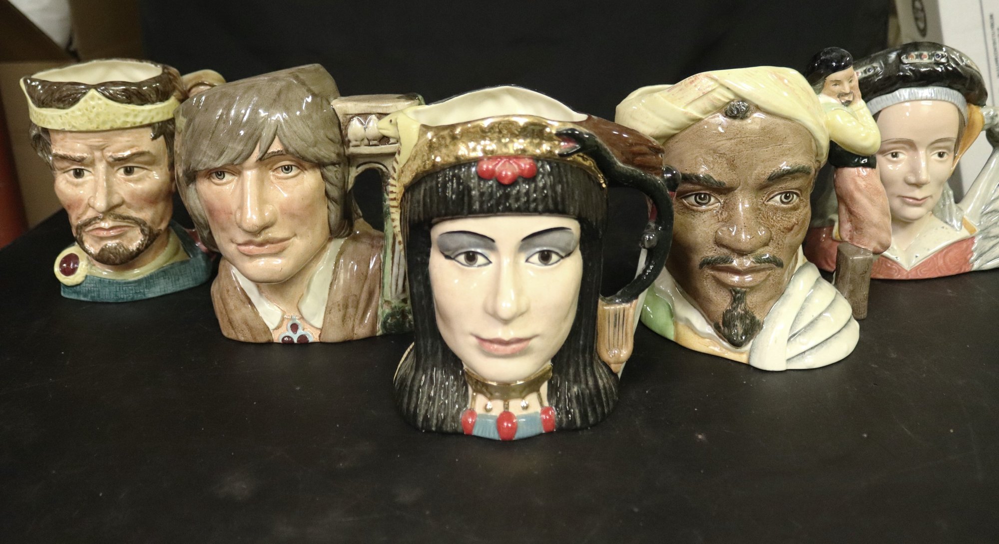 Five Large Royal Doulton Toby, Mug Collection, Including Shakespearean ...