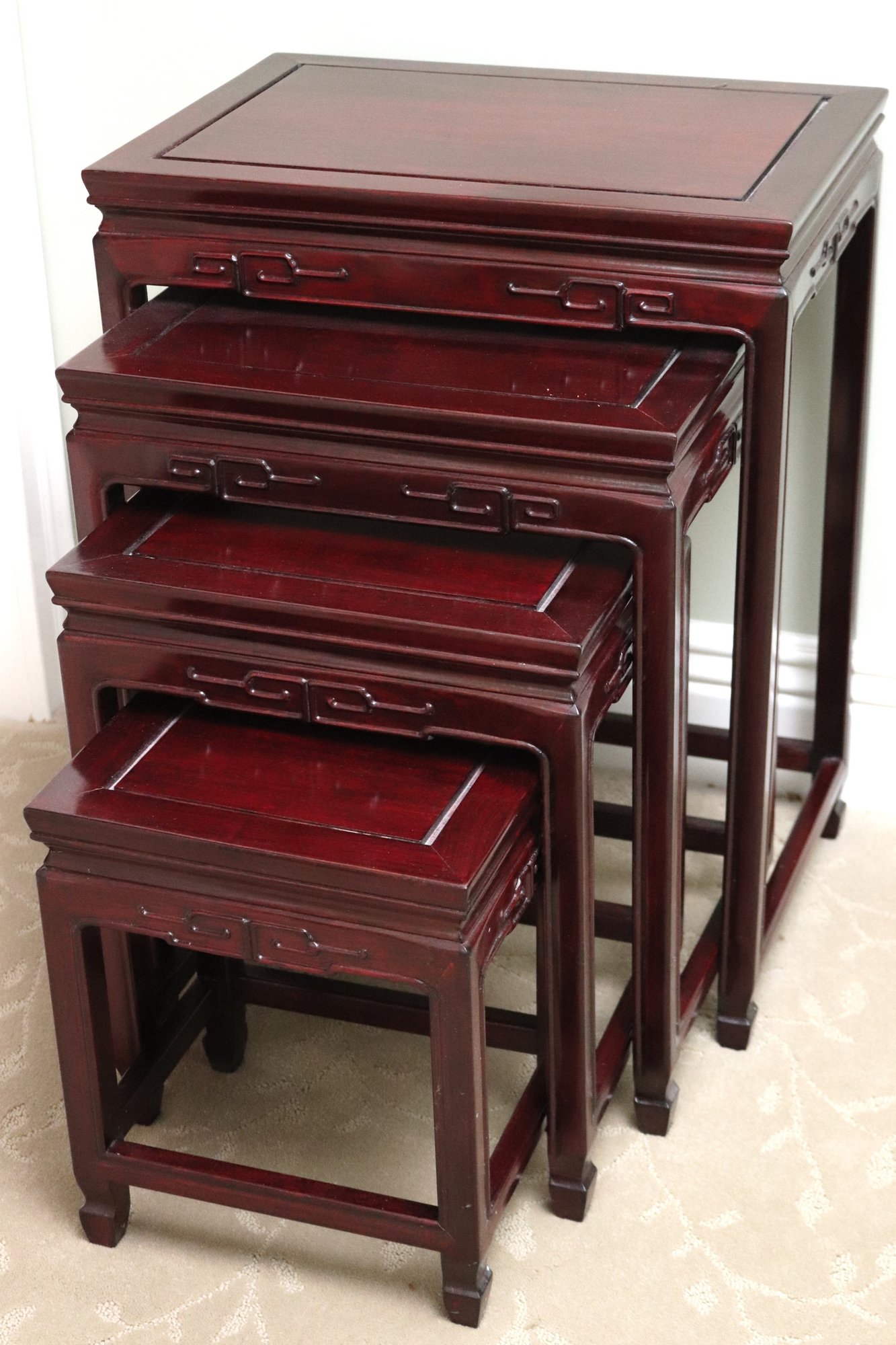 Fine Set Of 4 Chinoiserie Nesting/ Stacking Tables #50771 ...