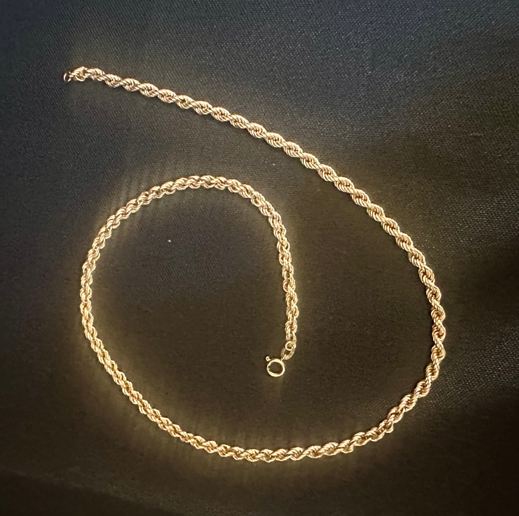 18K YG 18 Inch Rope Style Necklace #51922 | Auctionninja.com