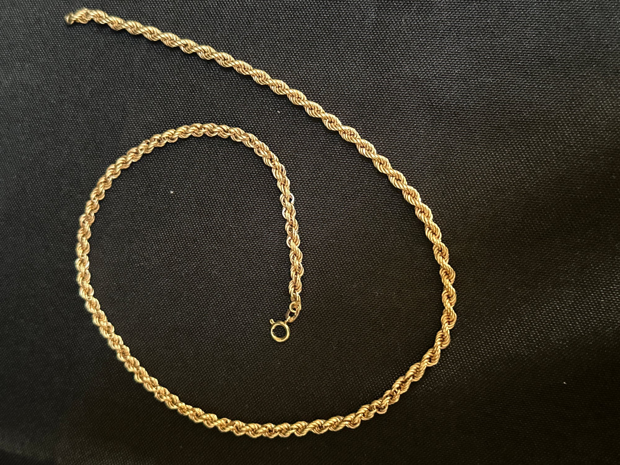 18K YG 18 Inch Rope Style Necklace #51922 | Auctionninja.com