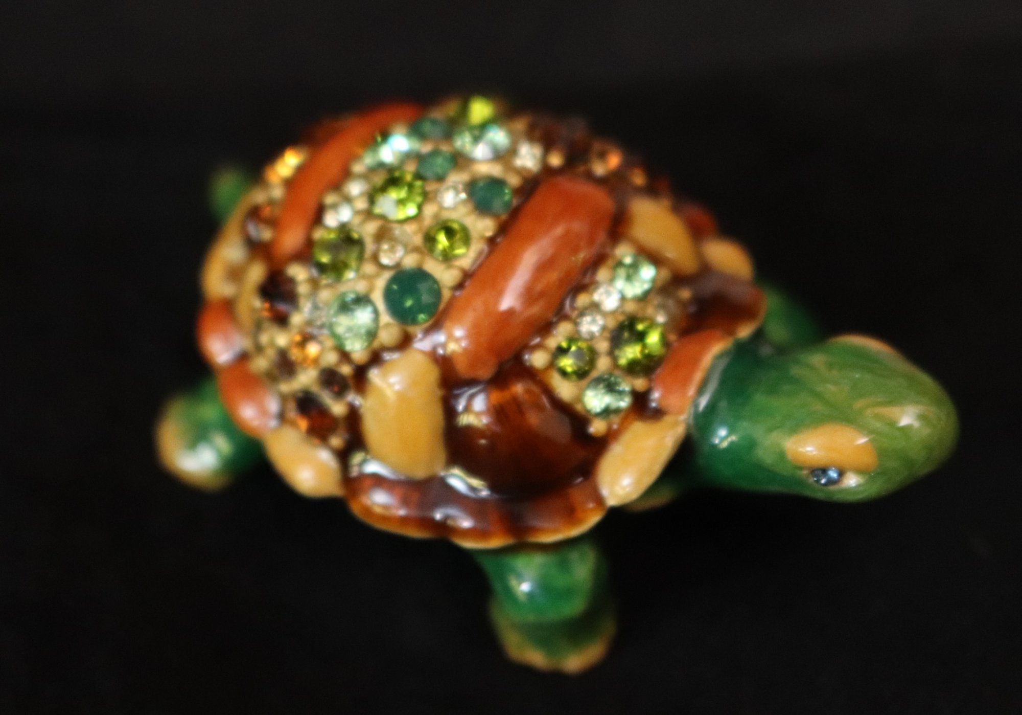 Jay Strongwater Designer Bejeweled Mini Turtle Figurine With Dust Pouch ...