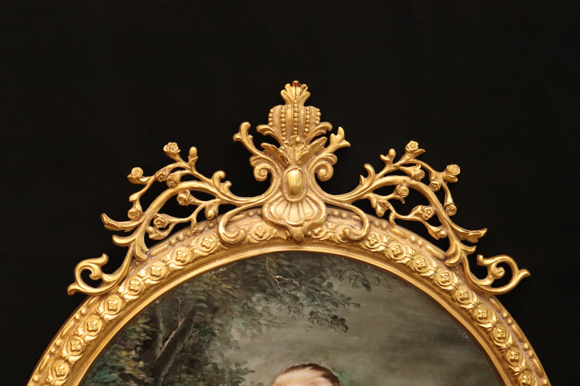 Signed, Hand Painted Portrait Of A French Rococo Noblewoman, In Oval ...