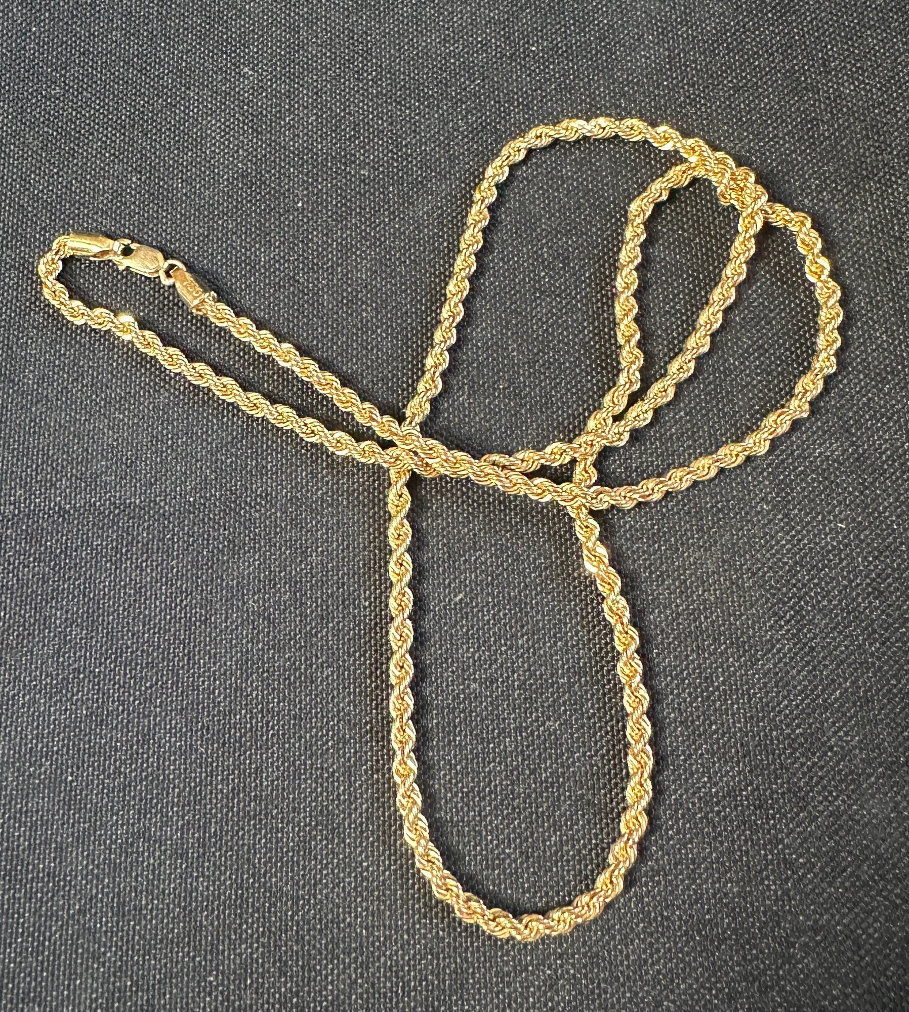 18K YG 20 Inch Classic Rope Style Necklace #58887 | Auctionninja.com