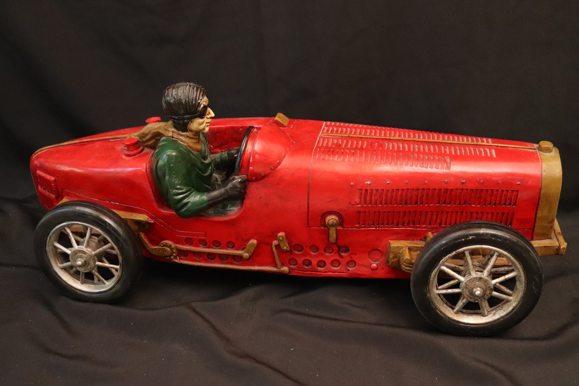 Large Vintage Style Race Car With Driver Decoration Approx. 30 Inches ...