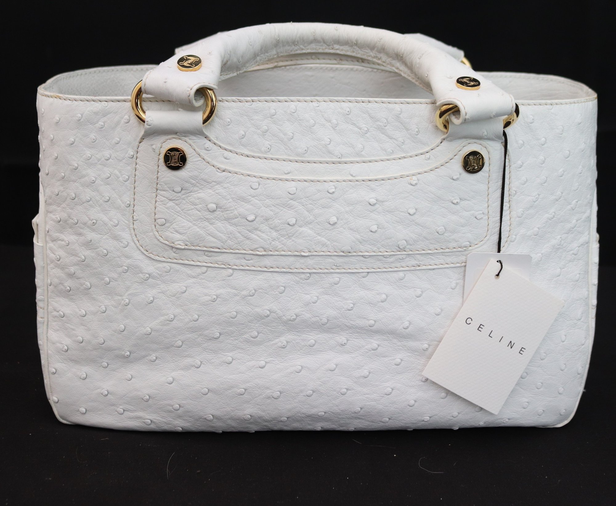 Celine Designer Ostrich Boogie Handbag Made In Italy Like New Unused ...