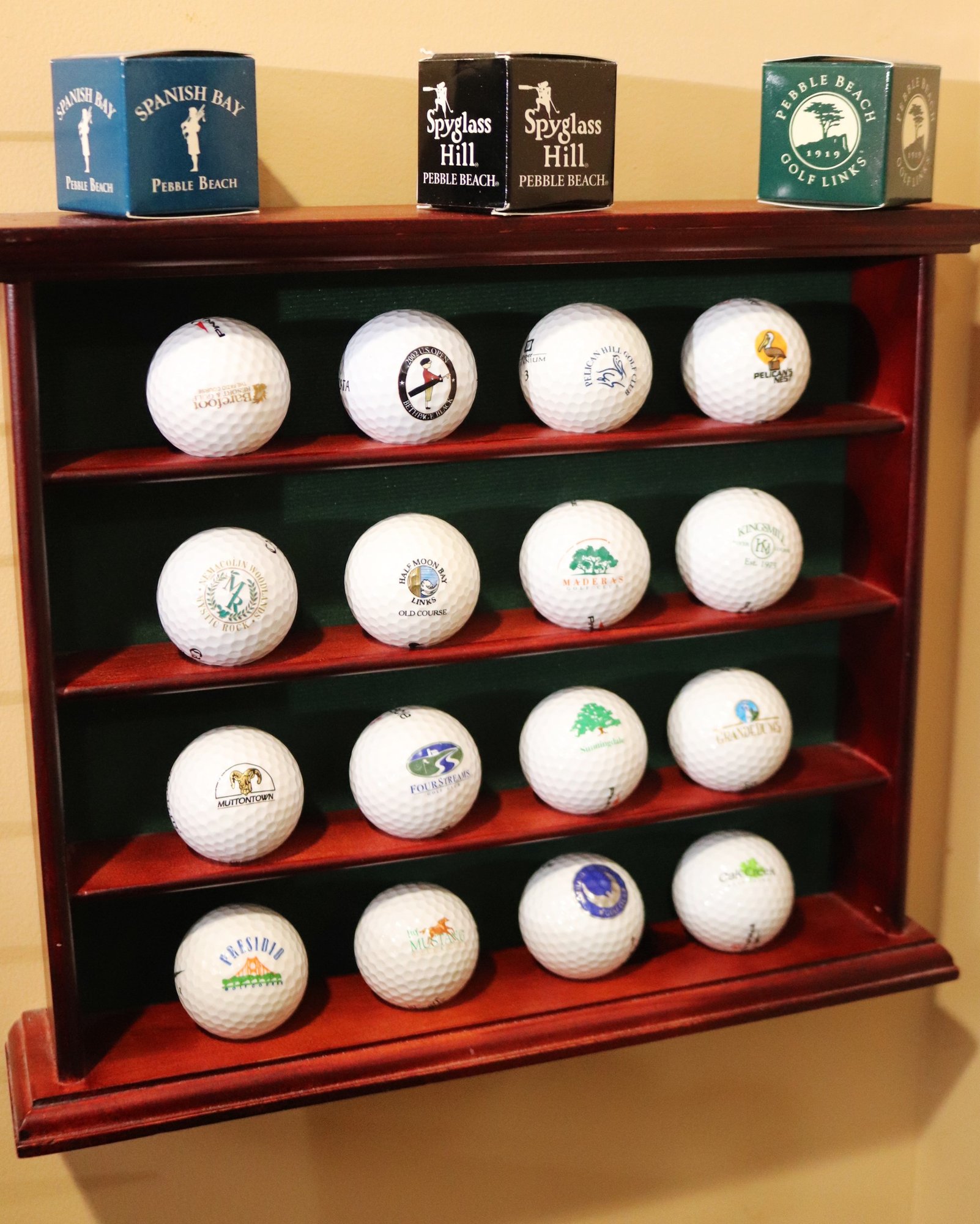 Golf Balls From Assorted Courses With Display Rack #50948 ...