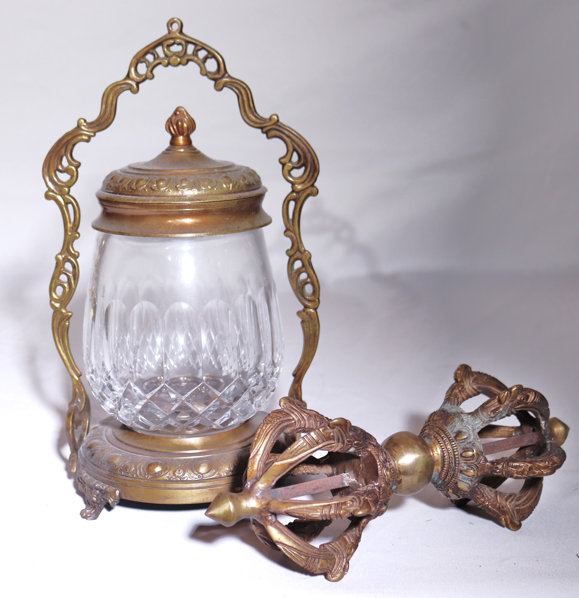 Ornate Brass Finished Biscuit Jar From Castilian Imports And Decorative ...