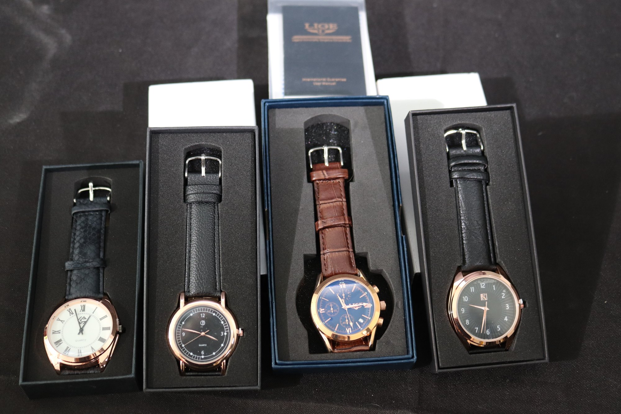 4 Mens Stainless Steel Quartz Watches Like New With Box #56095 ...