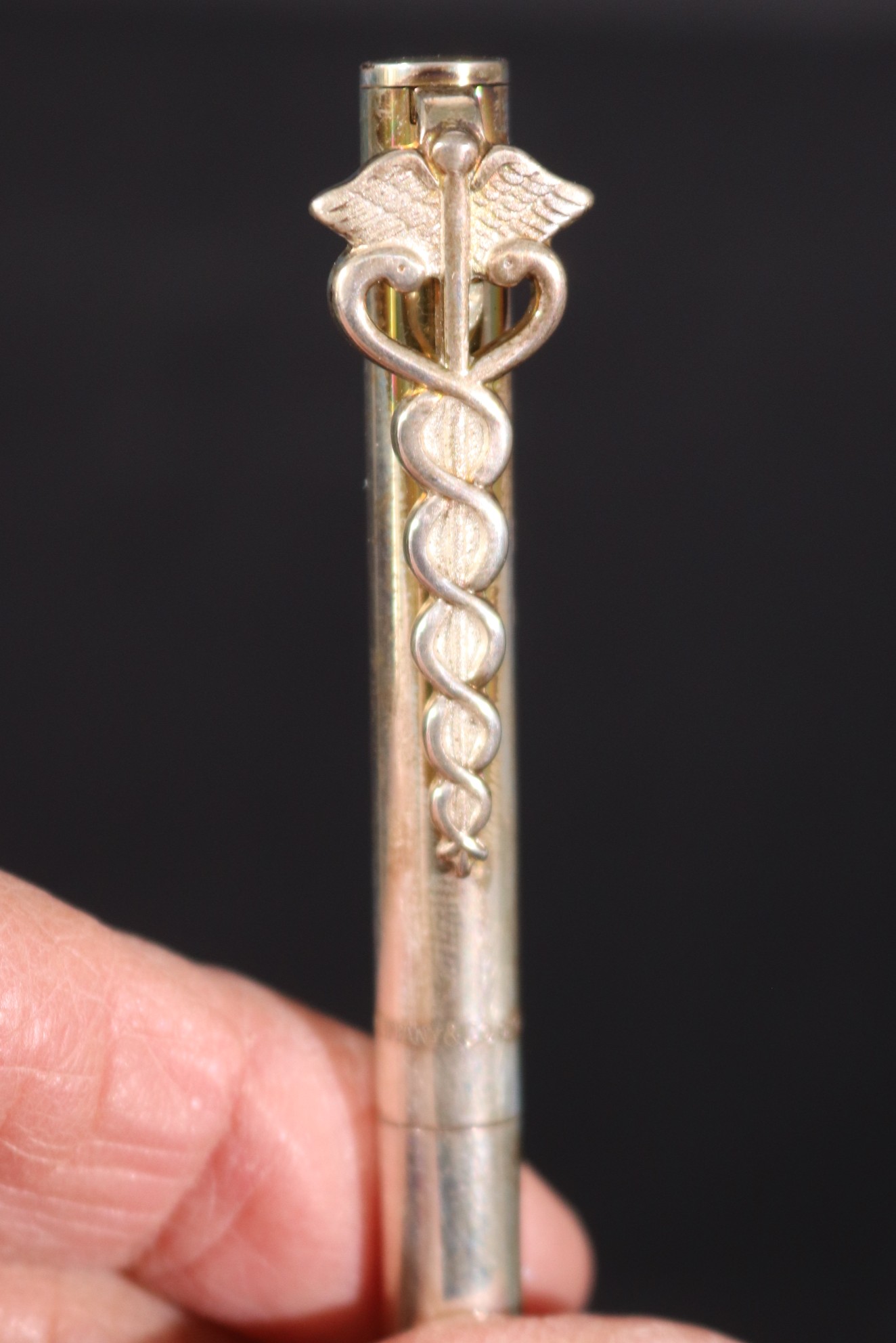 Tiffany And Co. Caduceus Sterling Silver Pen, Pouch And Box Included ...