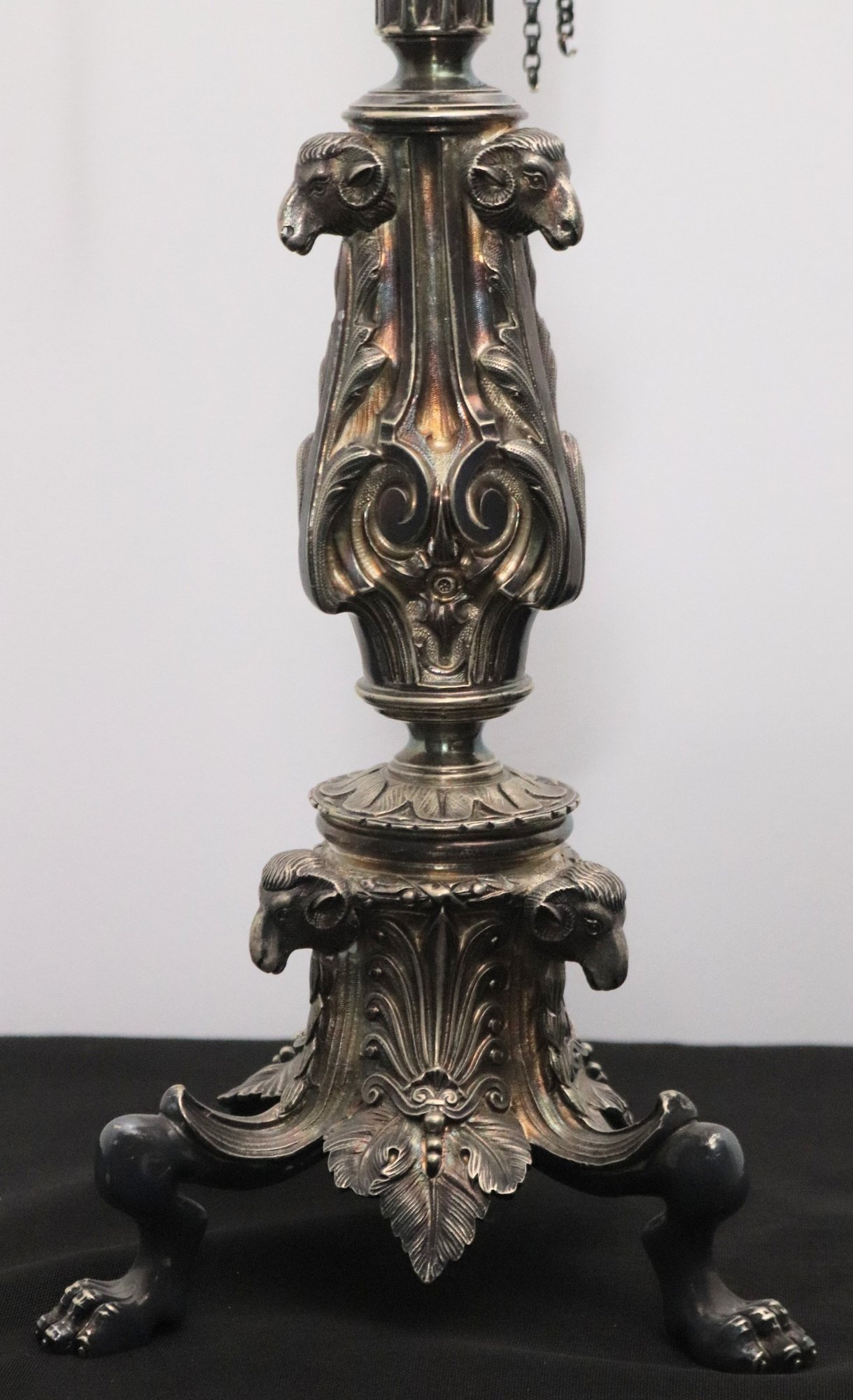 Impressive Antique 5-Light Candelabra With Ram Head And Claw Feet ...
