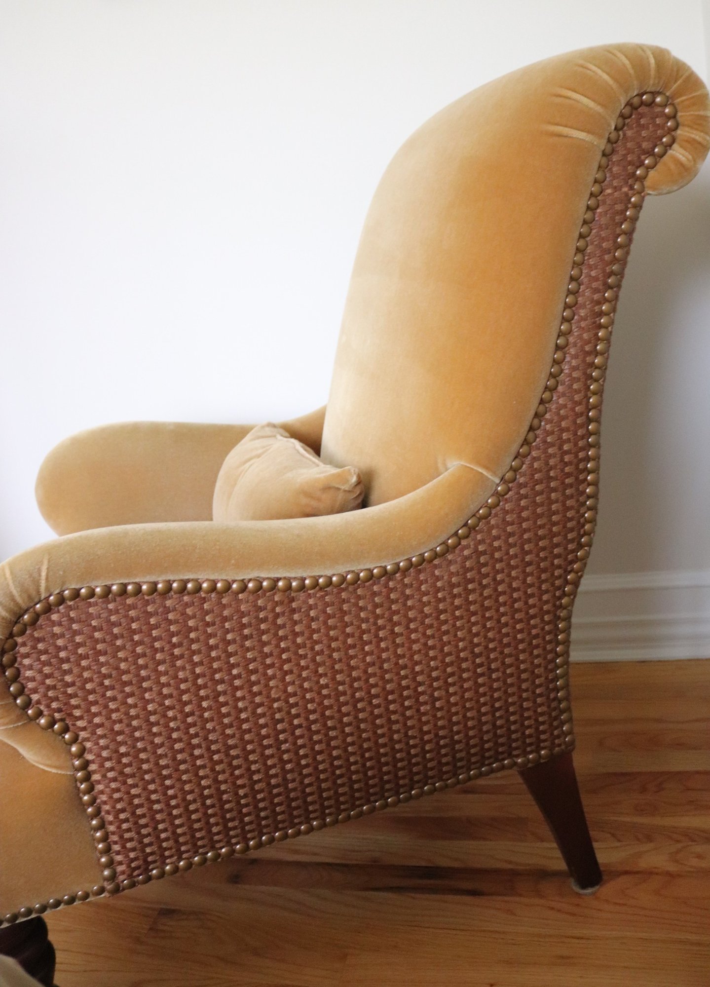 Stylish And Cozy Club Chair With Custom Kravet Mohair Fabric Upholstery ...