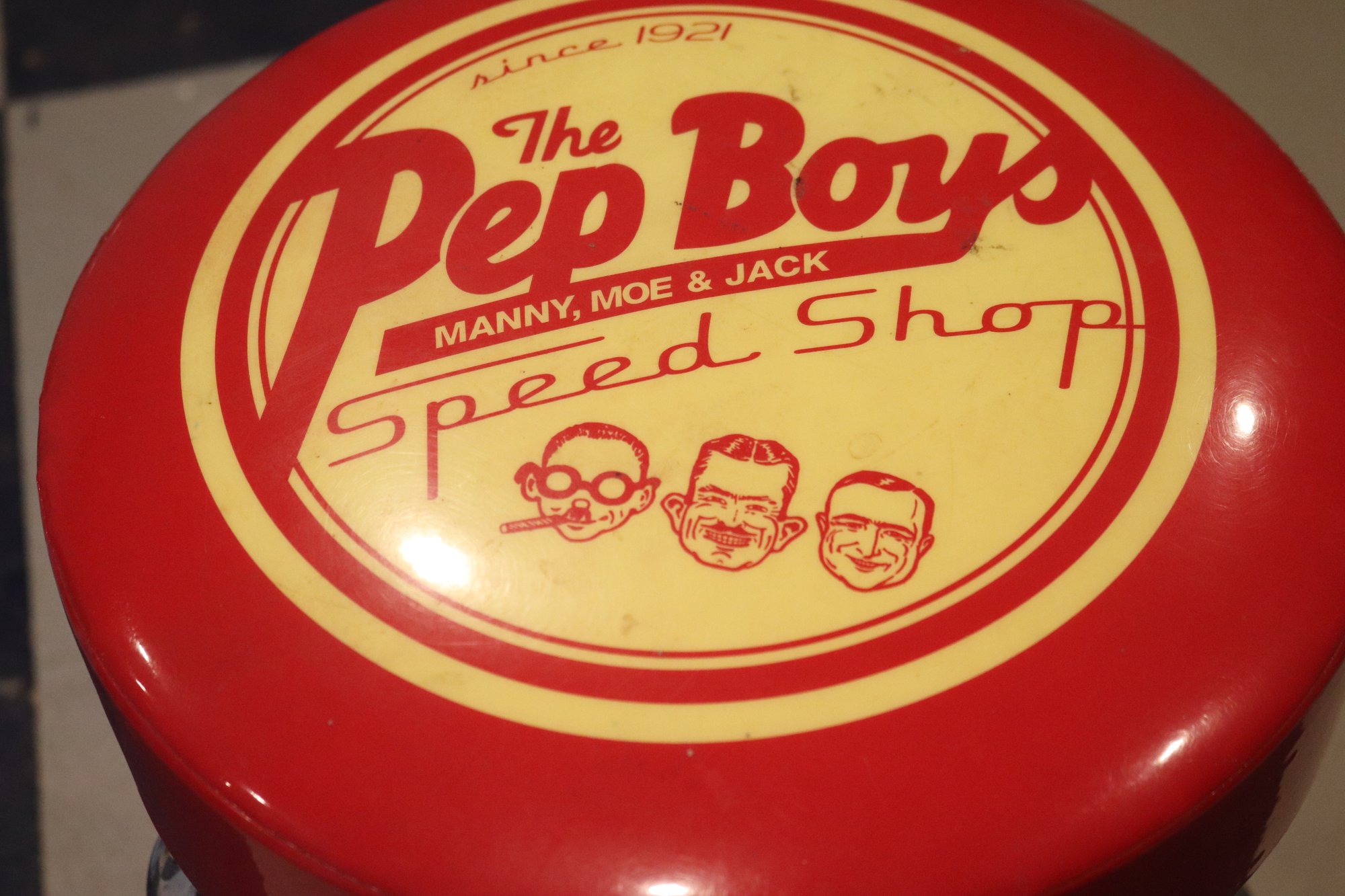 Vintage The Pep Boys Speed Shop Stool #54874 | Auctionninja.com
