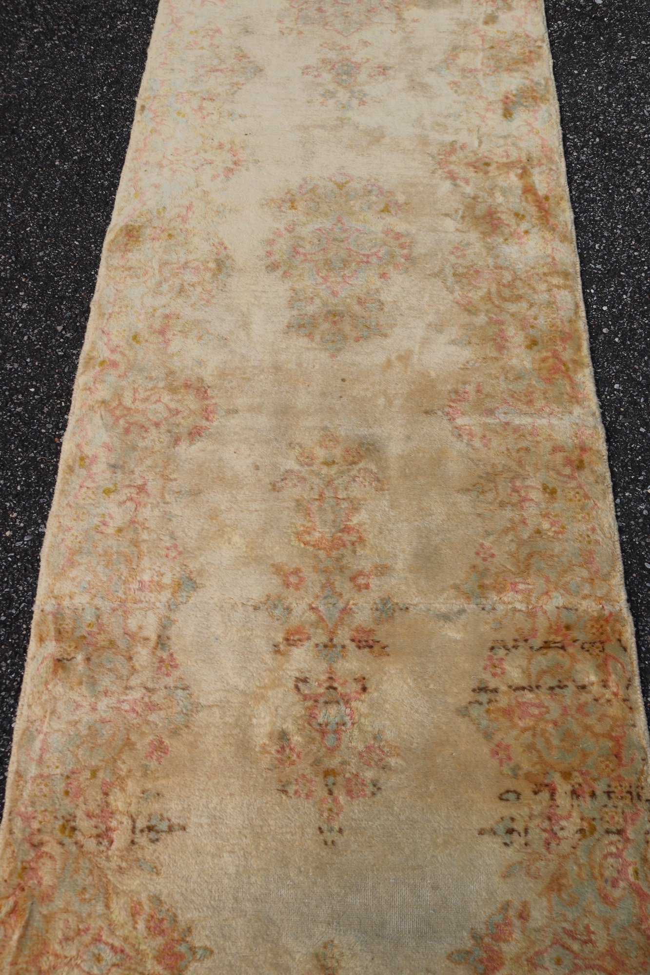 Vintage Floral Design Hand Woven Wool Runner 2.5' X 18.25' Foot #69969 ...