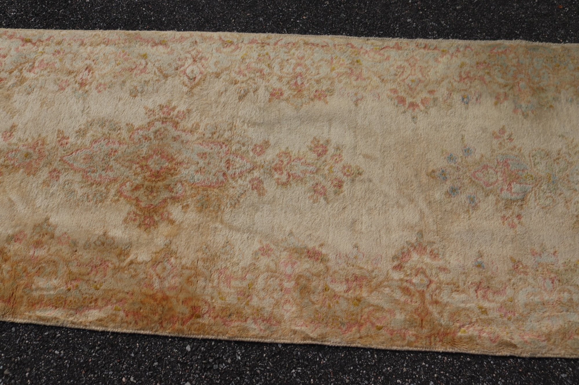 Vintage Floral Design Hand Woven Wool Runner 2.5' X 18.25' Foot #69969 ...