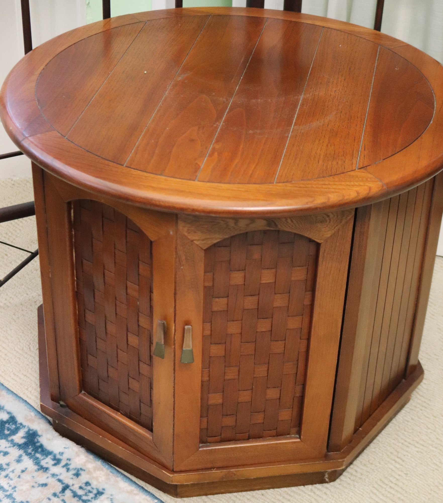 Vintage Circular End Table Cabinet 25.5 Inches X 20 Inches #56248 ...