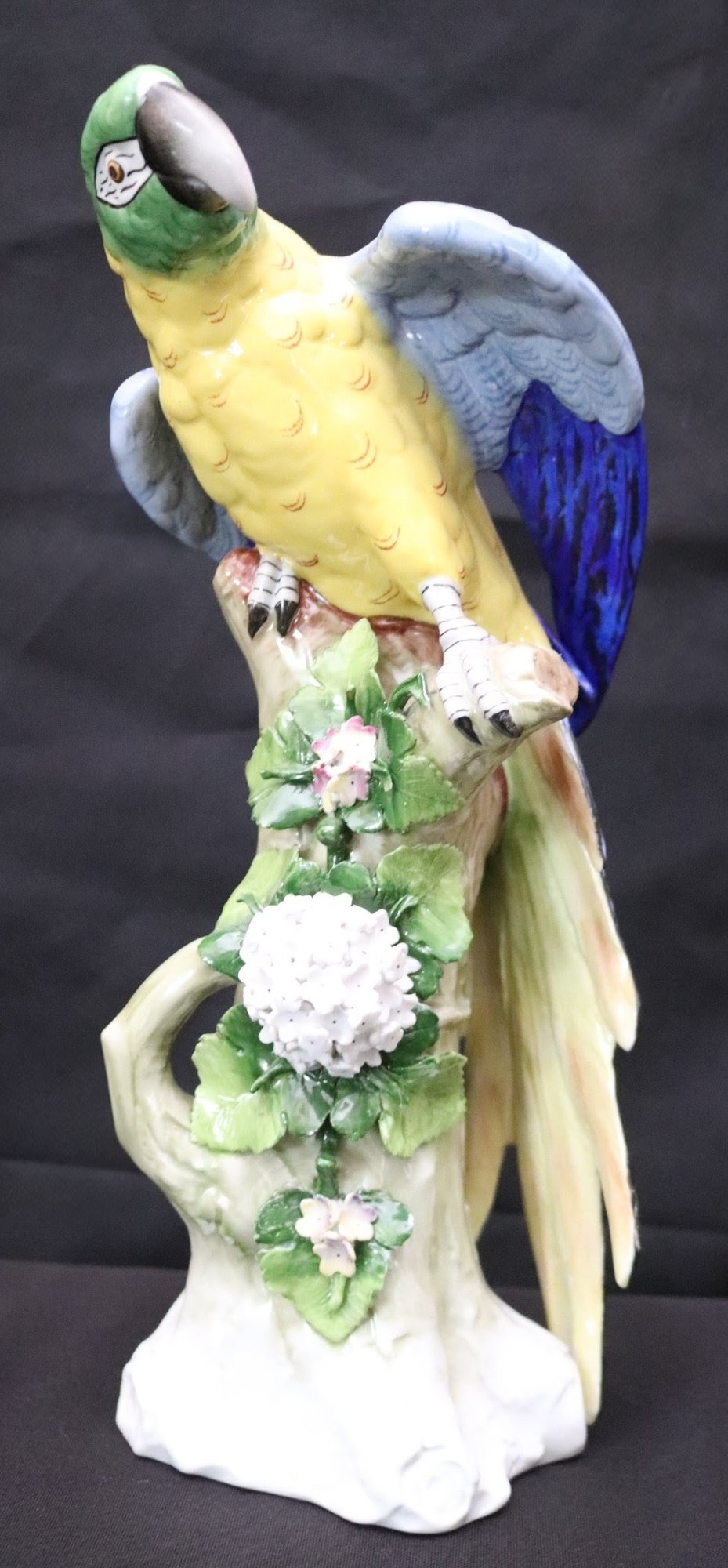Sitzendorf Porcelain Parrot Figurine Perched On Tree Trunk. #69270 ...