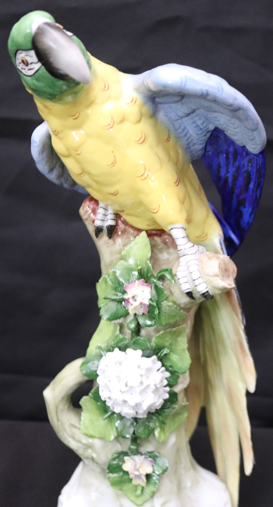 Sitzendorf Porcelain Parrot Figurine Perched On Tree Trunk. #69270 ...