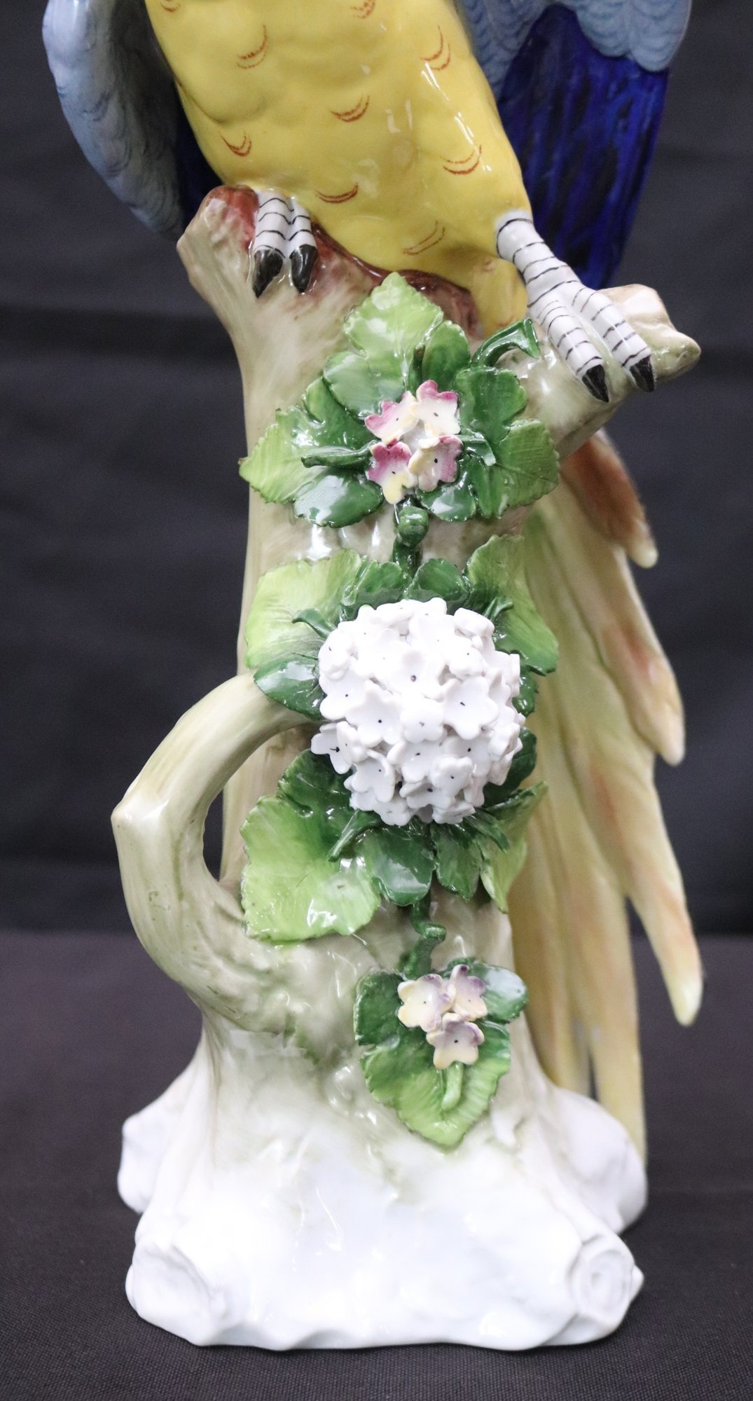Sitzendorf Porcelain Parrot Figurine Perched On Tree Trunk. #69270 ...