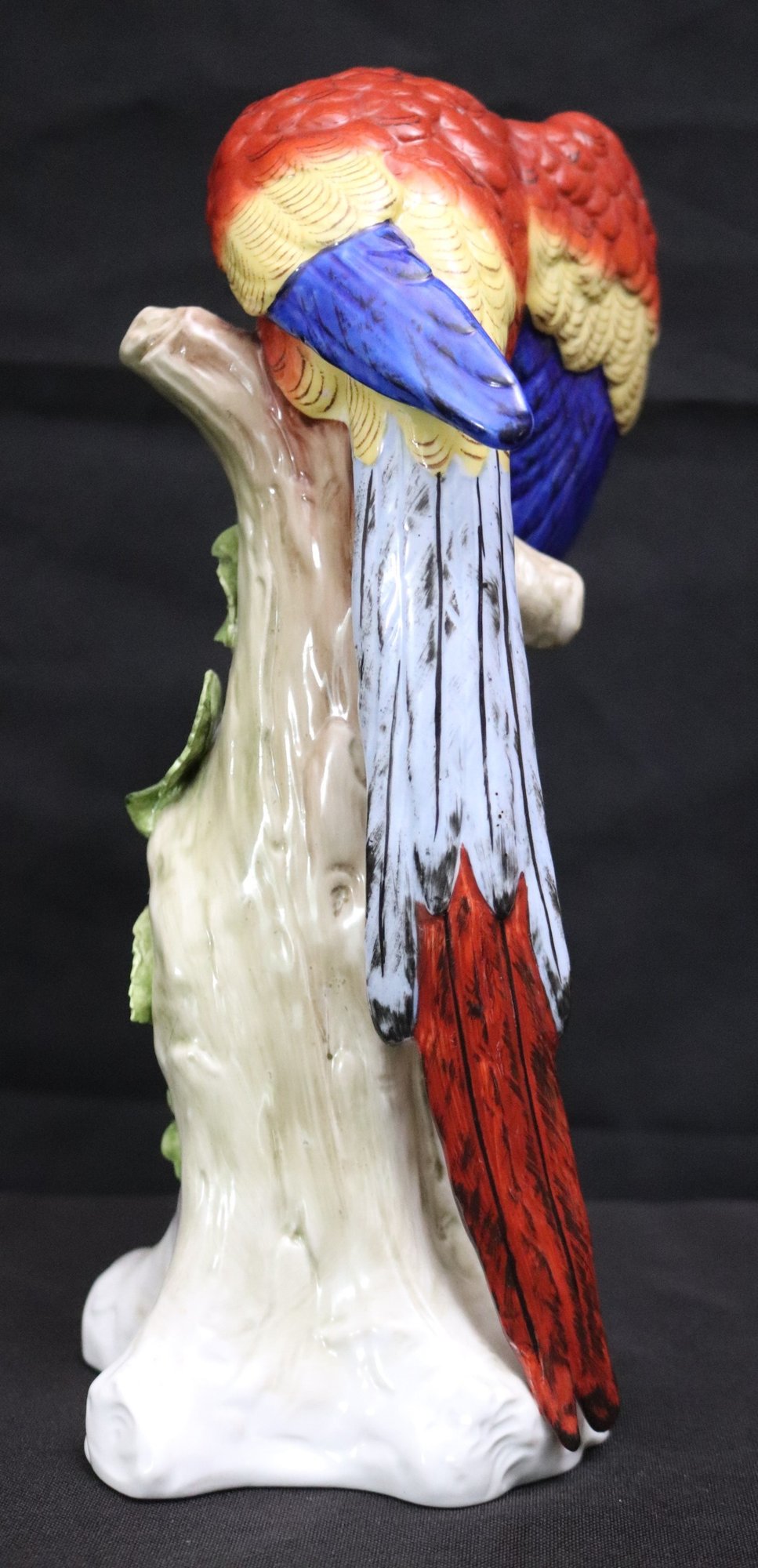 Sitzendorf Porcelain Parrot Figurine Perched On Tree Trunk. #69280 ...