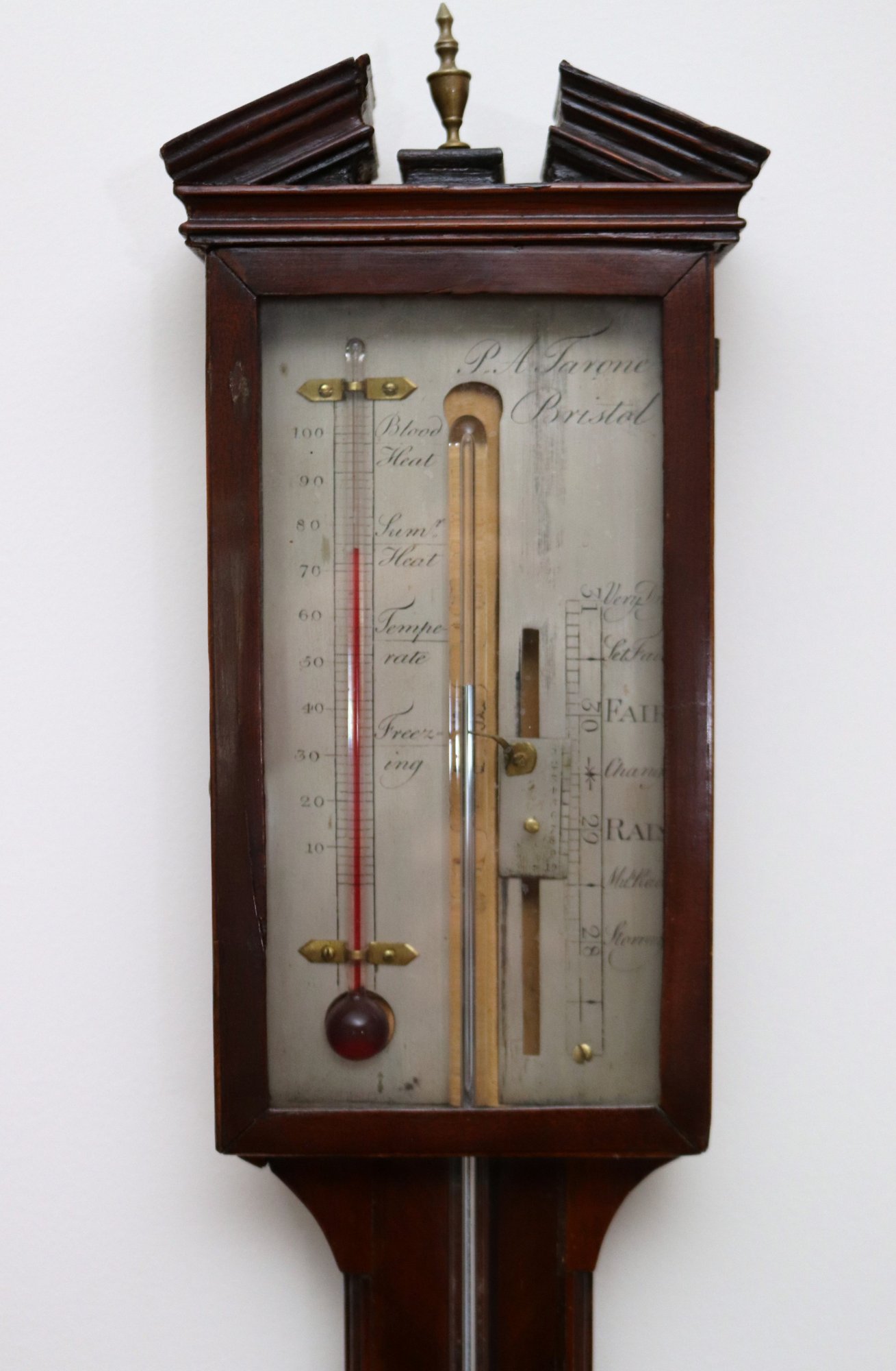 Antique P. A. Tarone Bristol Wood Barometer #59976 | Auctionninja.com