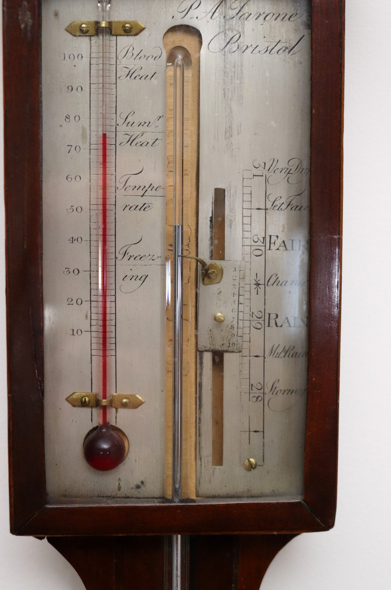 Antique P. A. Tarone Bristol Wood Barometer #59976 | Auctionninja.com