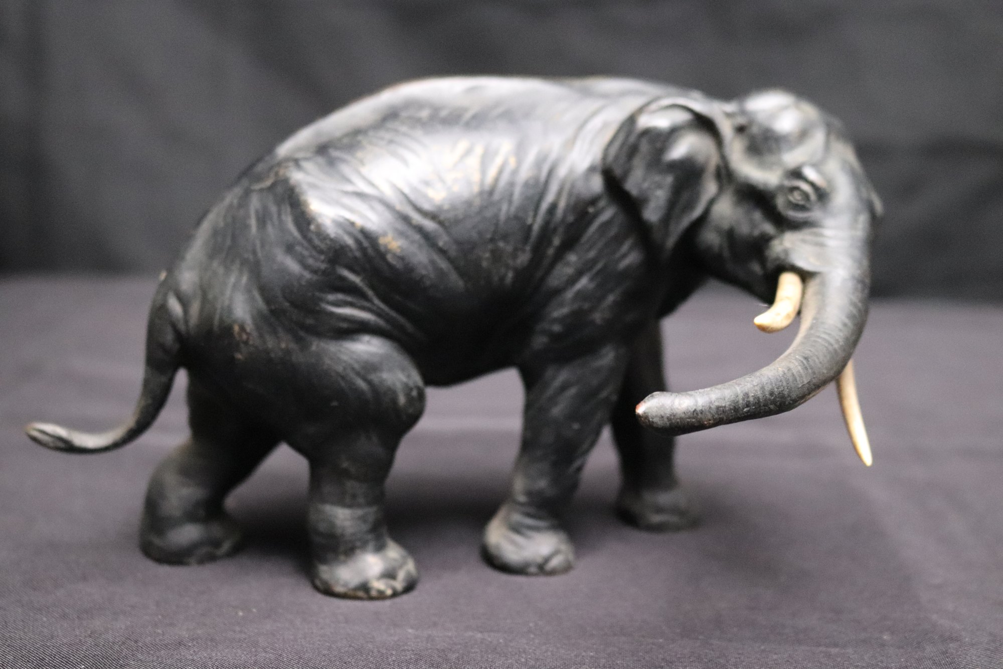 Antique Austria Cold Painted Bronze Elephant With Bone Tusks #52346 ...