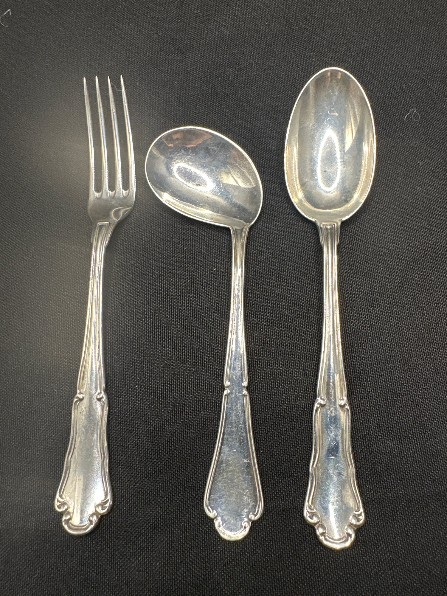 European Silver 800, 3 Piece Utensil Set, Italy #67651 | Auctionninja.com