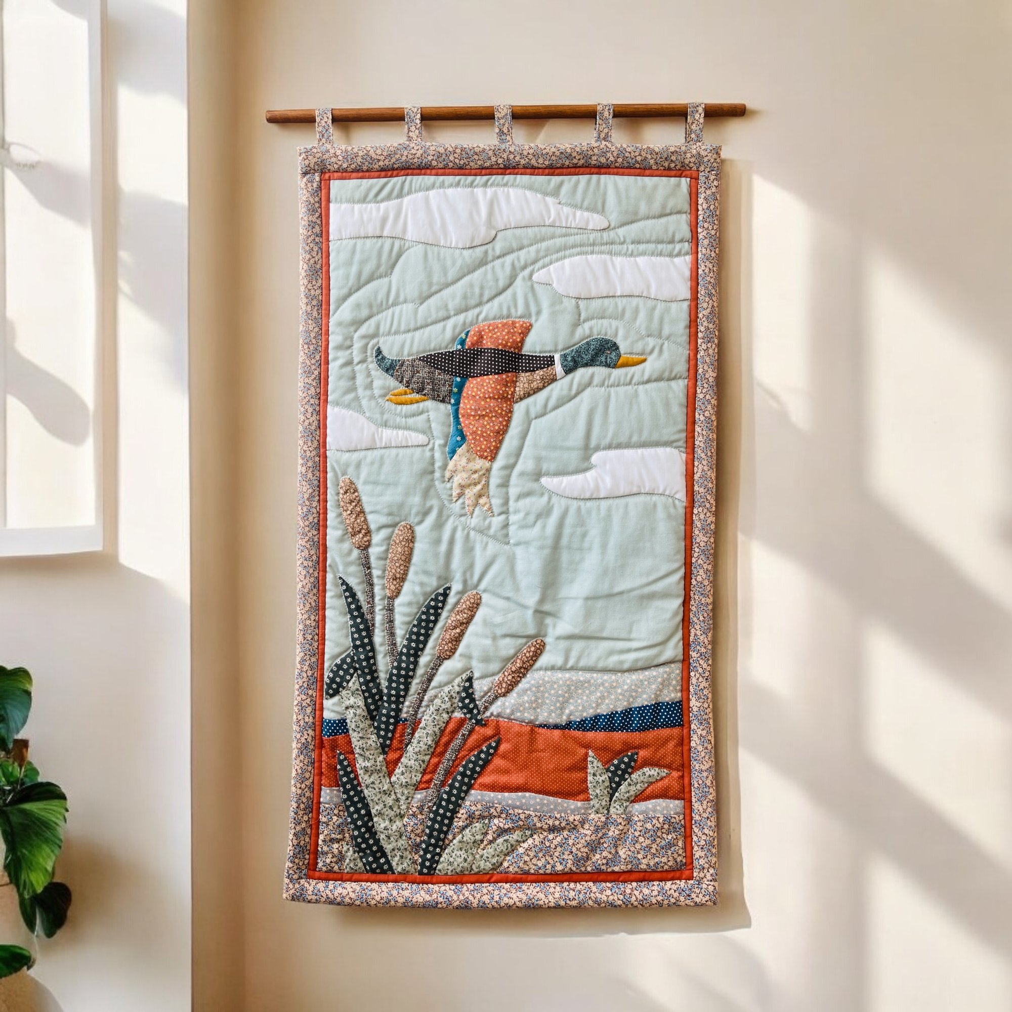 Vintage Quilted Hanging Mallard Duck Wall Decor #4729 | Auctionninja.com