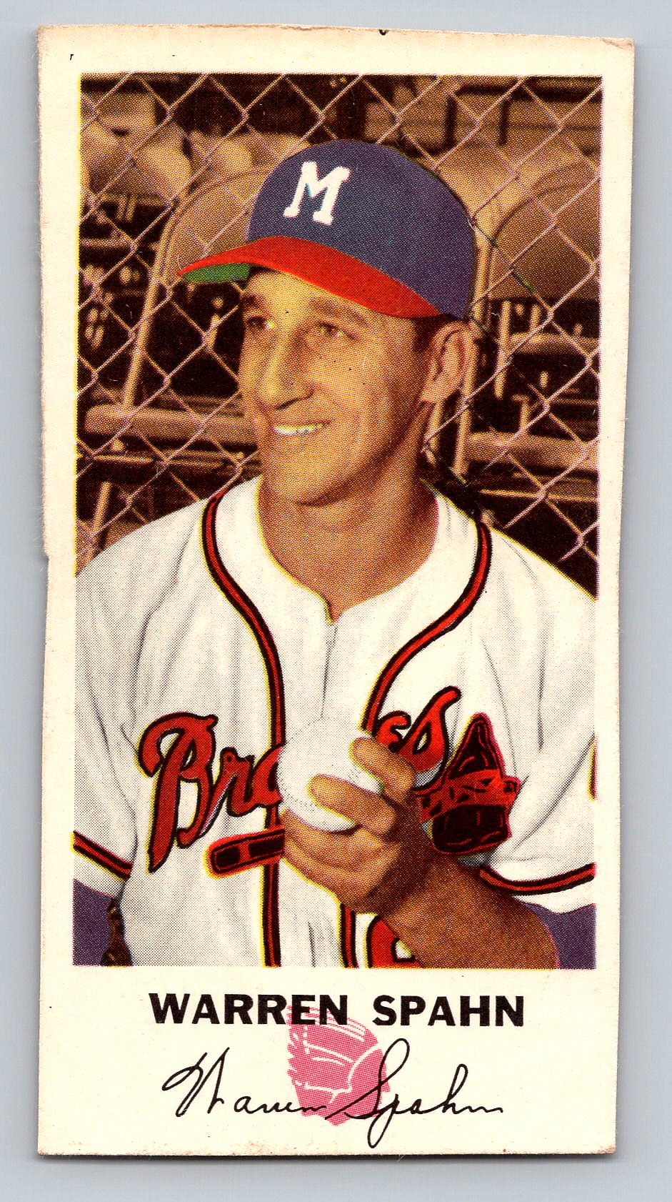 1954 Johnson Cookies Warren Spahn Baseball Card #20481 | Auctionninja.com