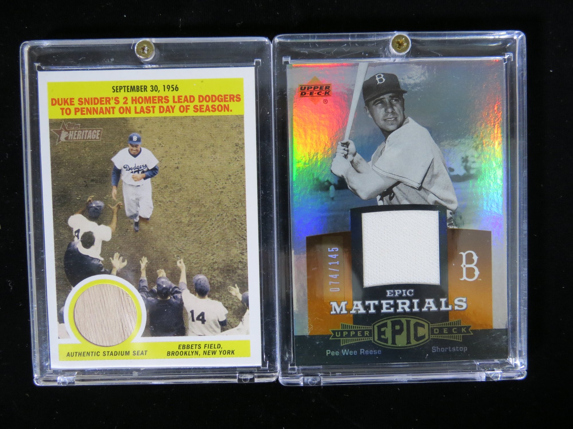 (15) Brooklyn And LA Dodgers Greats Relic Baseball Cards #20537 ...