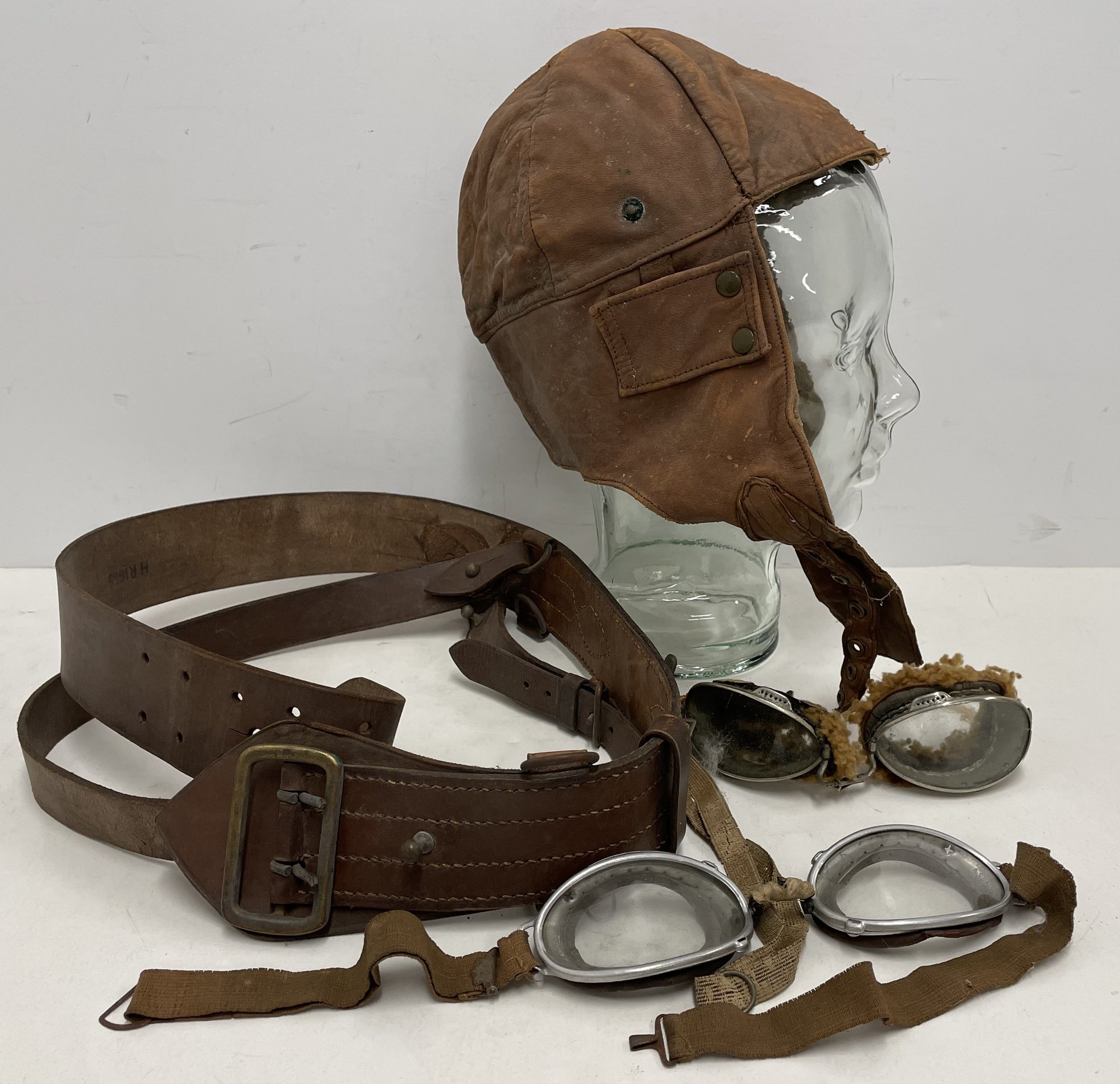 Collection Of WWI Aviation Aviator Items W/ Helmet #20732 ...