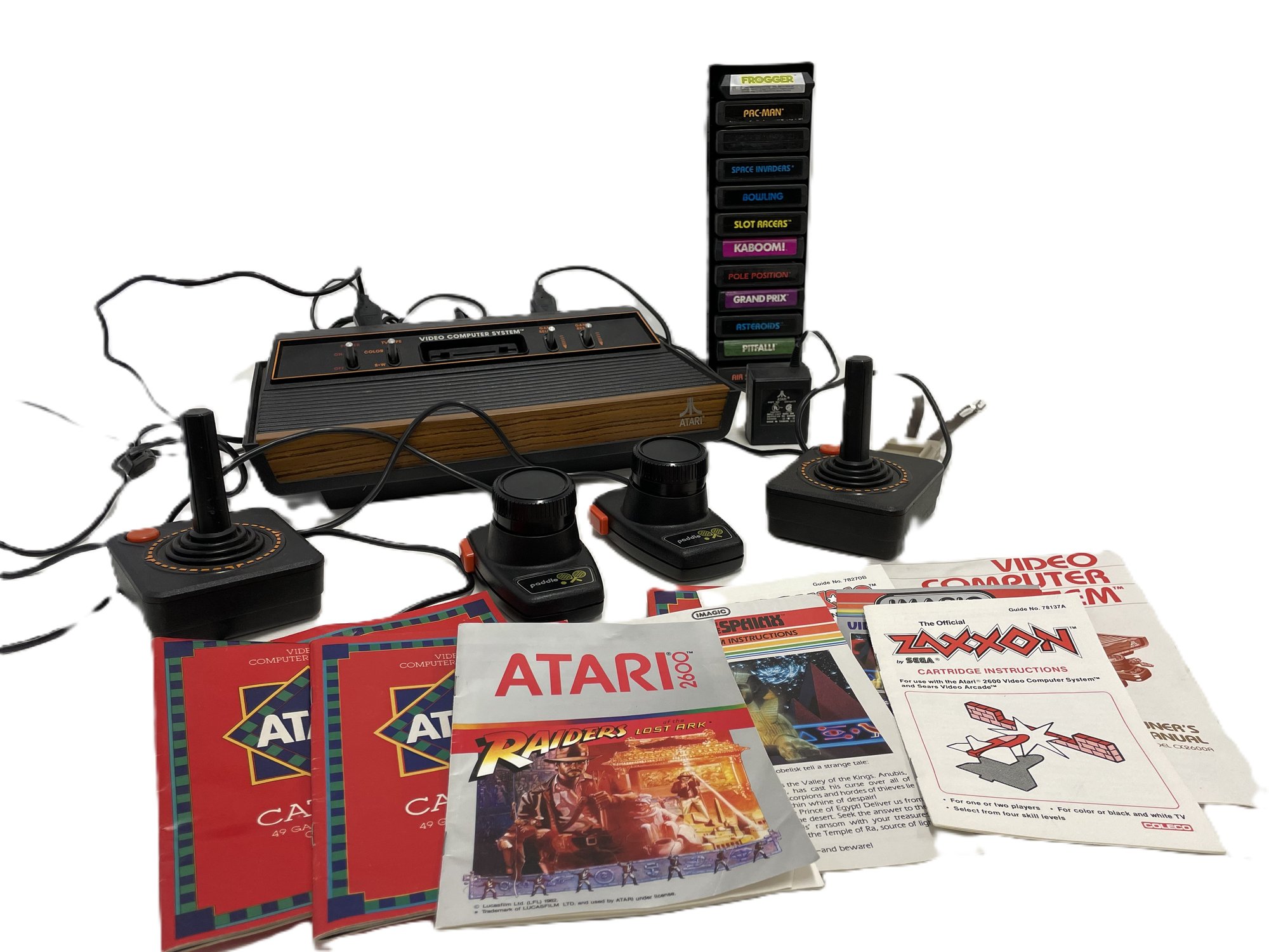 Vintage ATARI Game Console With (12) Games, Remotes, Paperwork Etc ...