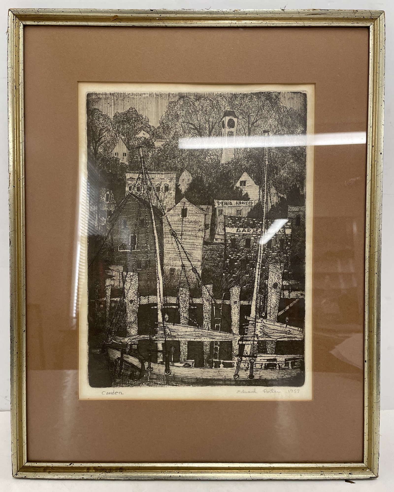 1957 EDWARD PORTER Etching CAMDEN Signed #21200 | Auctionninja.com