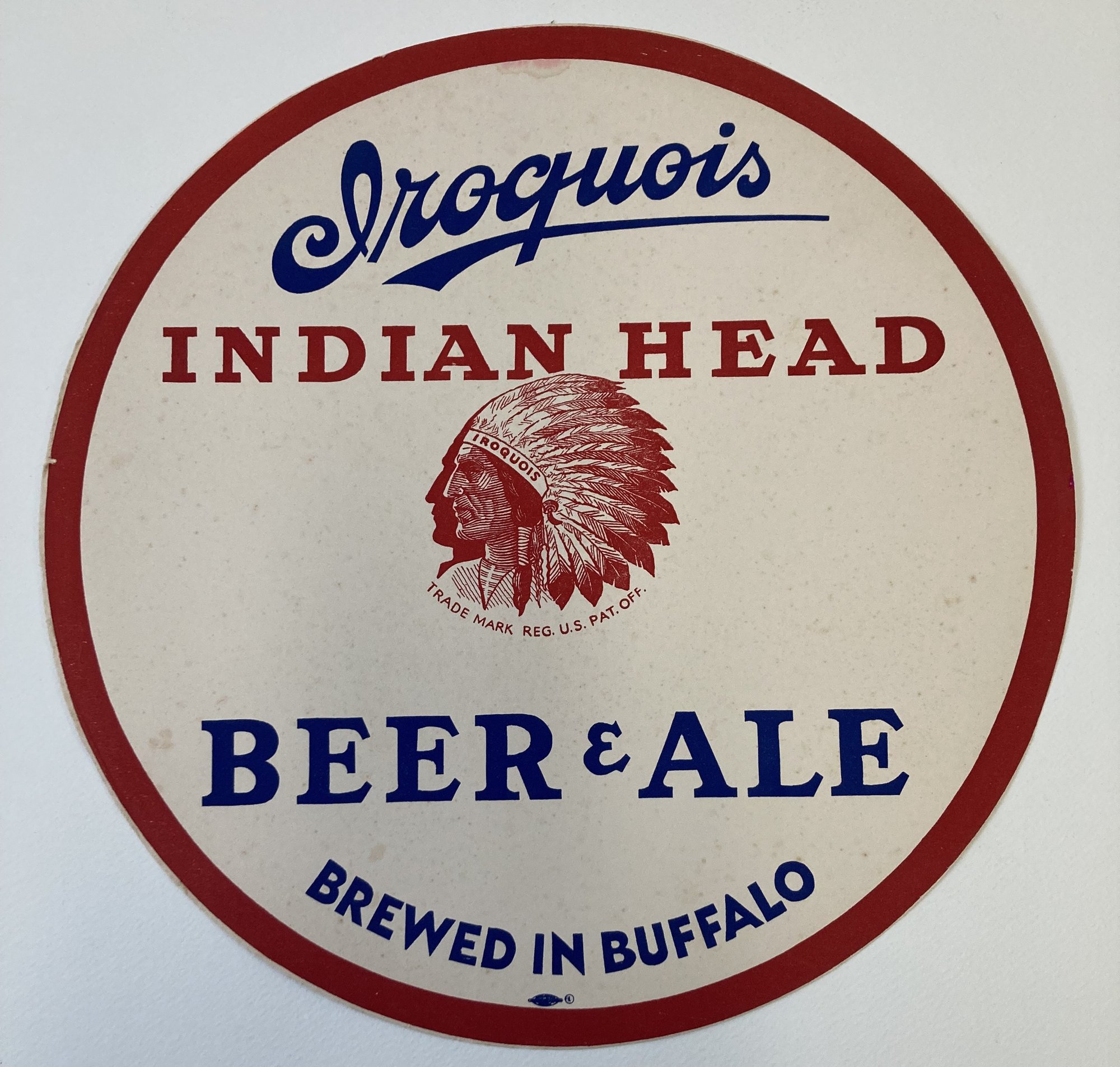 1950s Era IROQUOIS Indian Head Beer & Ale Advertising Sign #7992 ...
