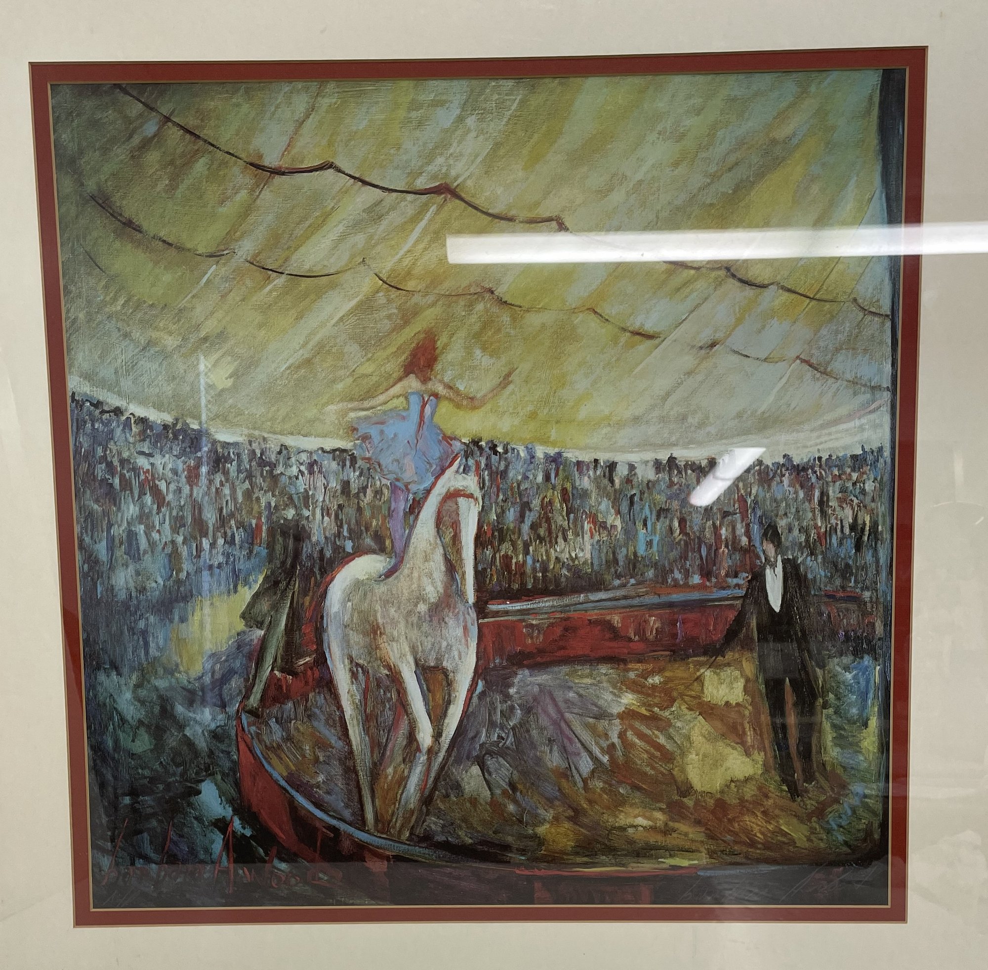 BARBARA A. WOOD Signed Lithograph Of Circus Scene #23439 | Auctionninja.com