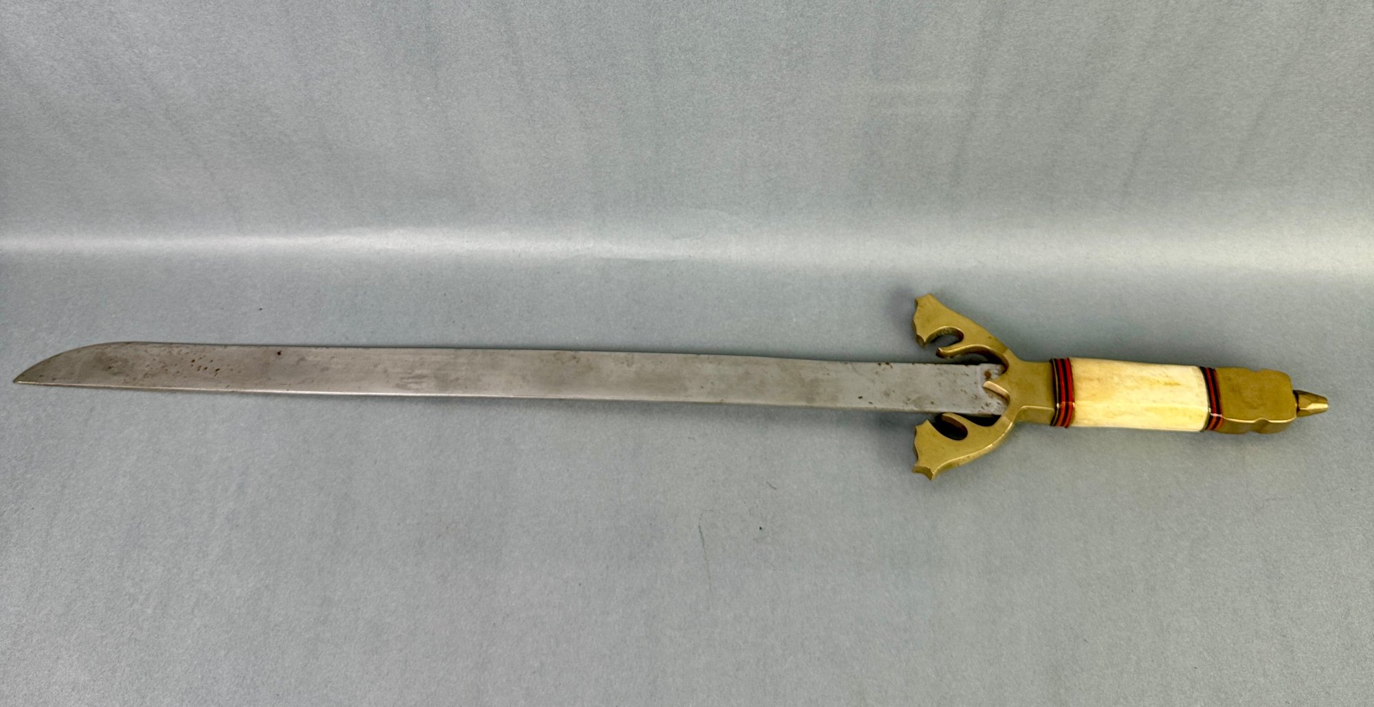 Heavy Metal Sword With White Resin Handle #51059 | Auctionninja.com