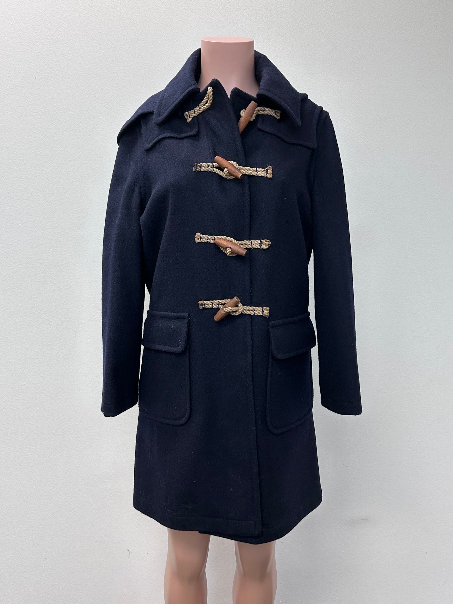 Original Duffer Navy Blue Duffle Coat With Toggle Buttons -size 8 ...