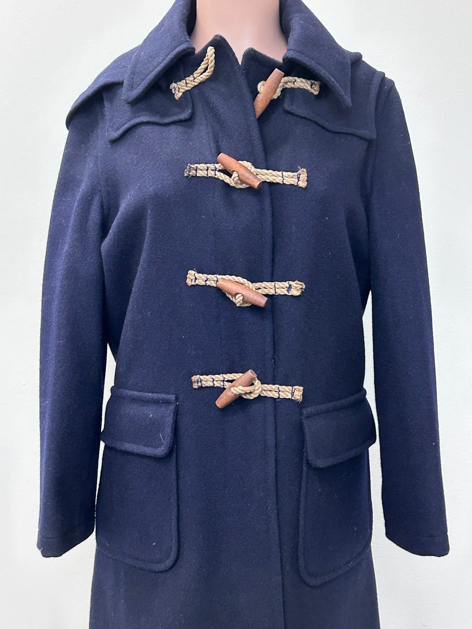 Original Duffer Navy Blue Duffle Coat With Toggle Buttons -size 8 ...