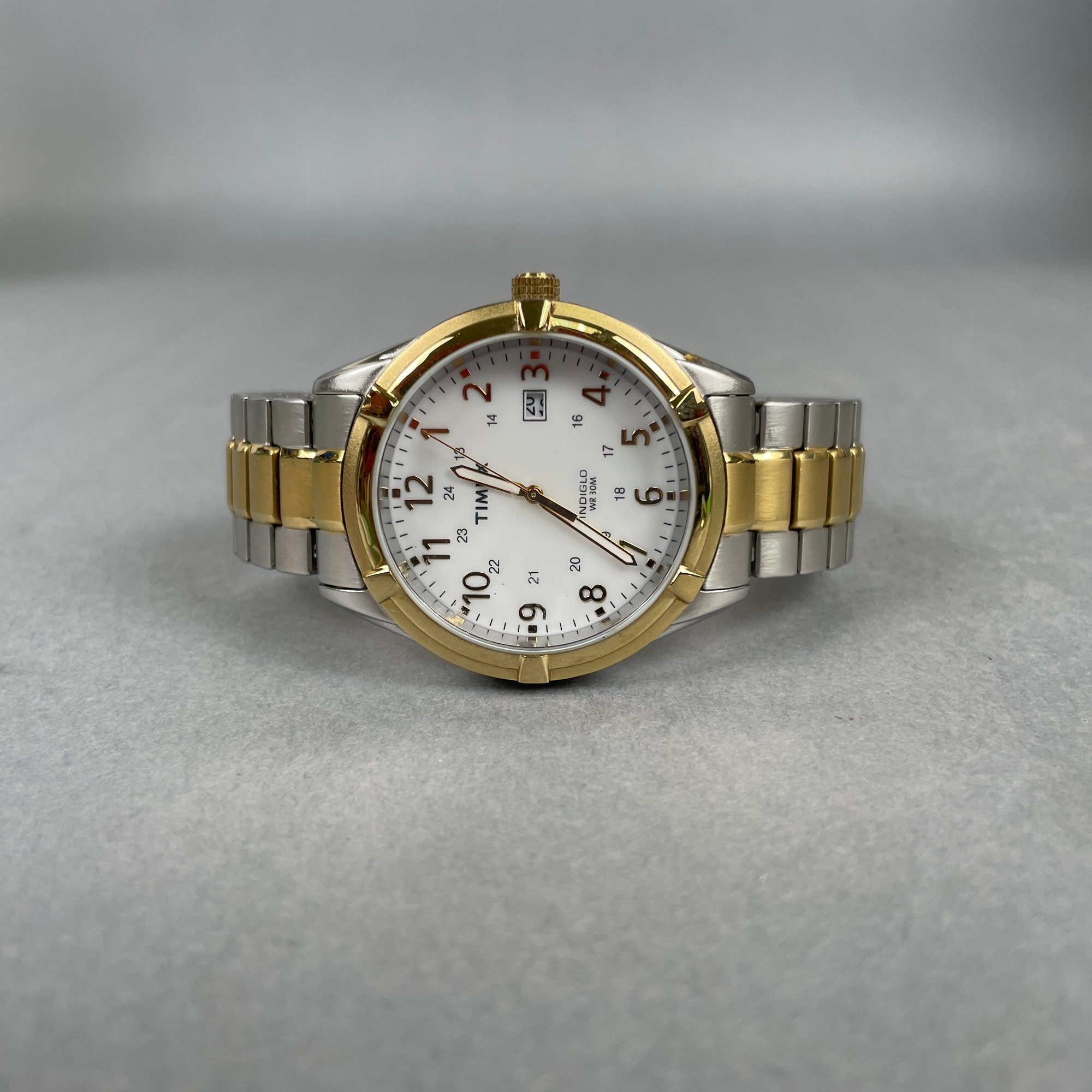 Timex Main Street Collection Mens WR30M Watch With Two Tone Stretch ...