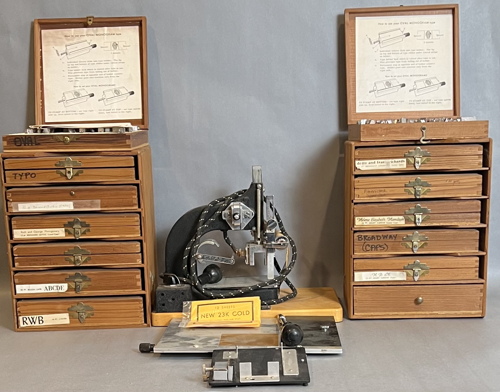 Kingsley Hot Foil Stamp Machine & Large Lot Of Lettering #59526 ...