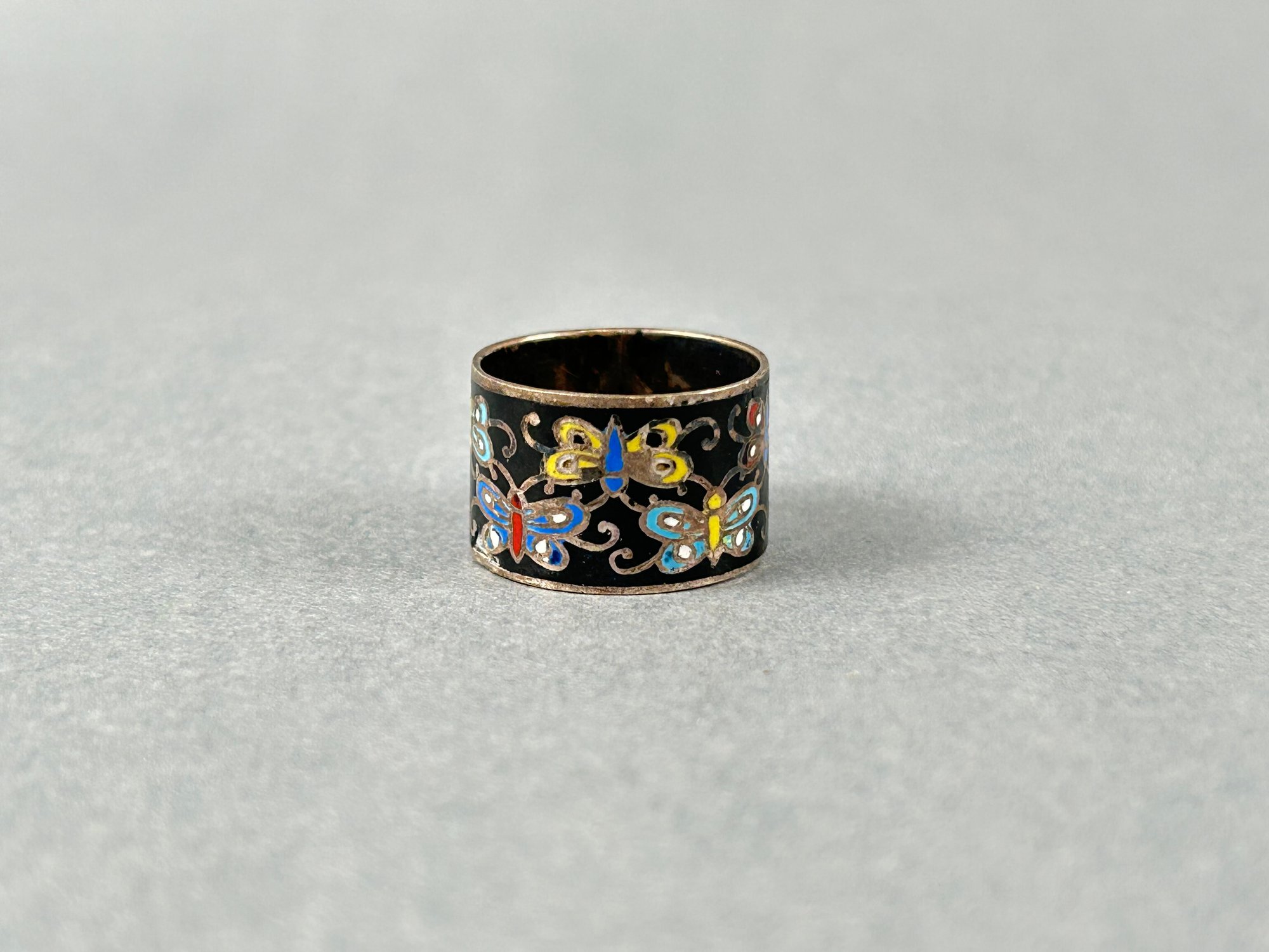 Thailand Sterling Enamel Butterfly Ring #53616 | Auctionninja.com
