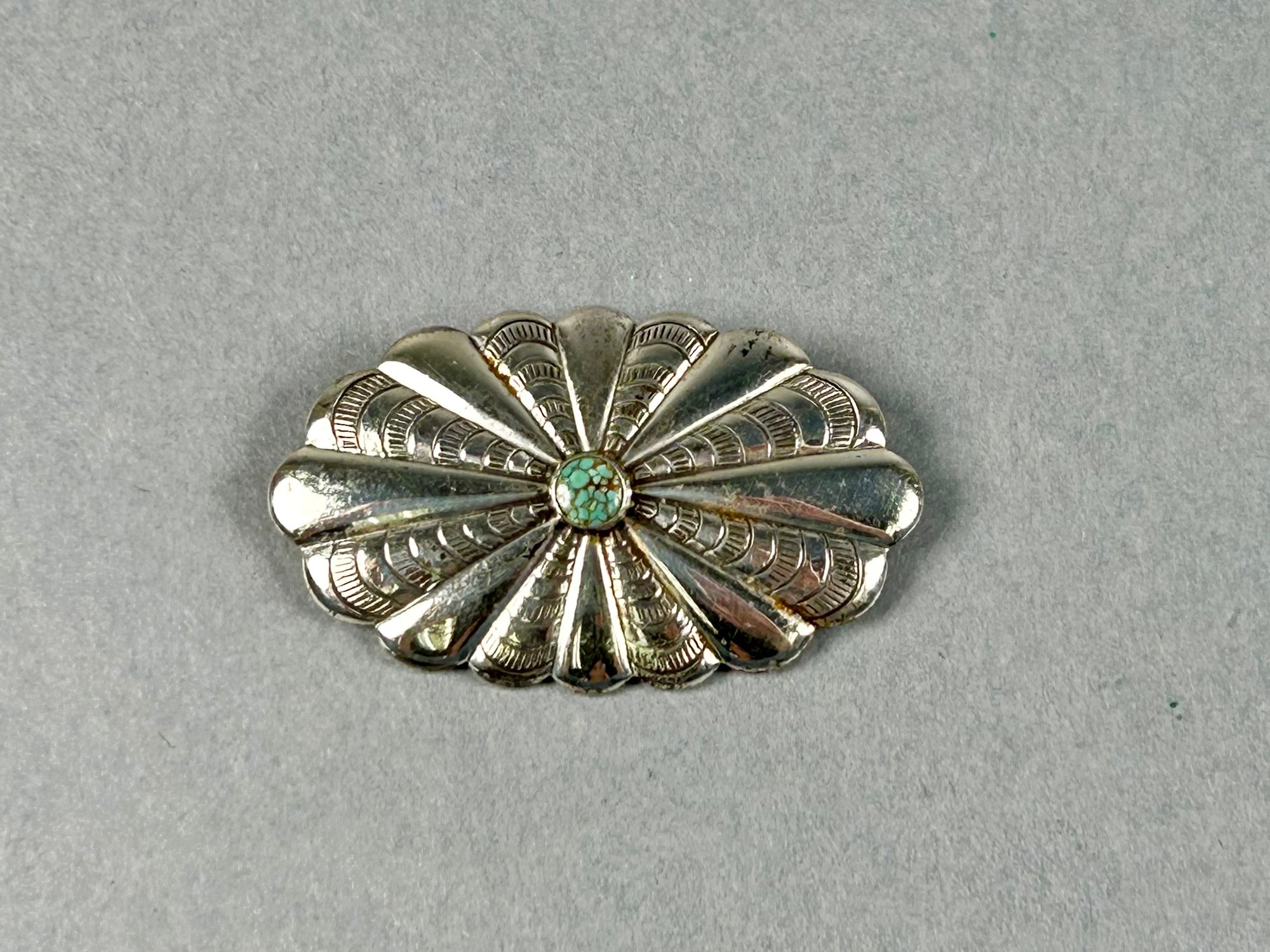 Southwest Sterling Silver Pin With Turquoise Accent Stone #67214 ...